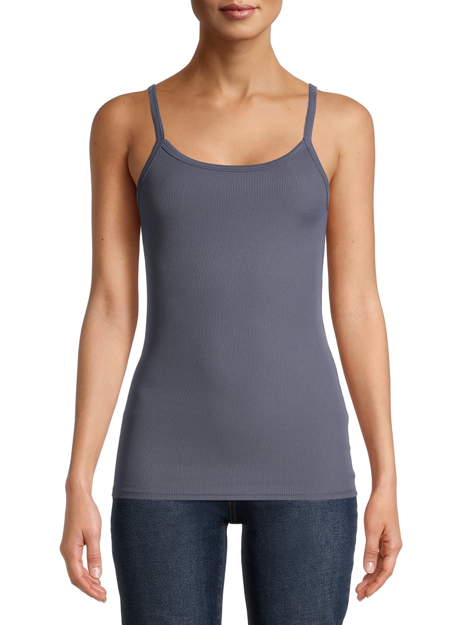 No Boundaries Scoop Neck Spaghetti Straps Ribbed Cami (Juniors) 1 Pack ...