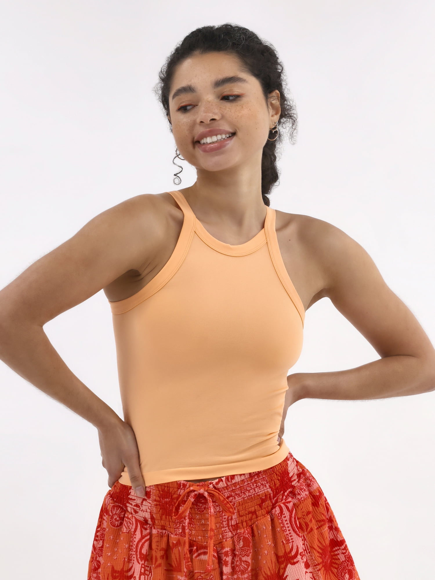 No Boundaries Seamless Women's Tank Top, Cropped, High Neck, Sleeveless ...