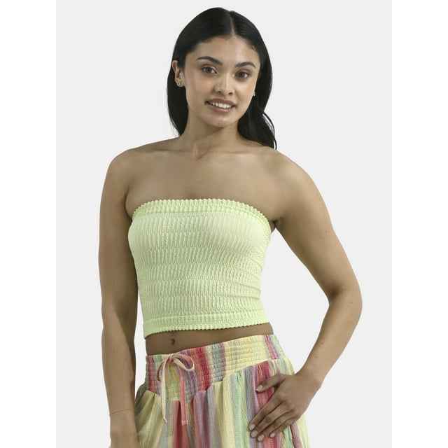 No Boundaries Seamless Textured Tube Top, Women's - Walmart.com