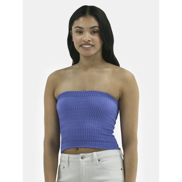 No Boundaries Seamless Textured Tube Top, Women's - Walmart.com