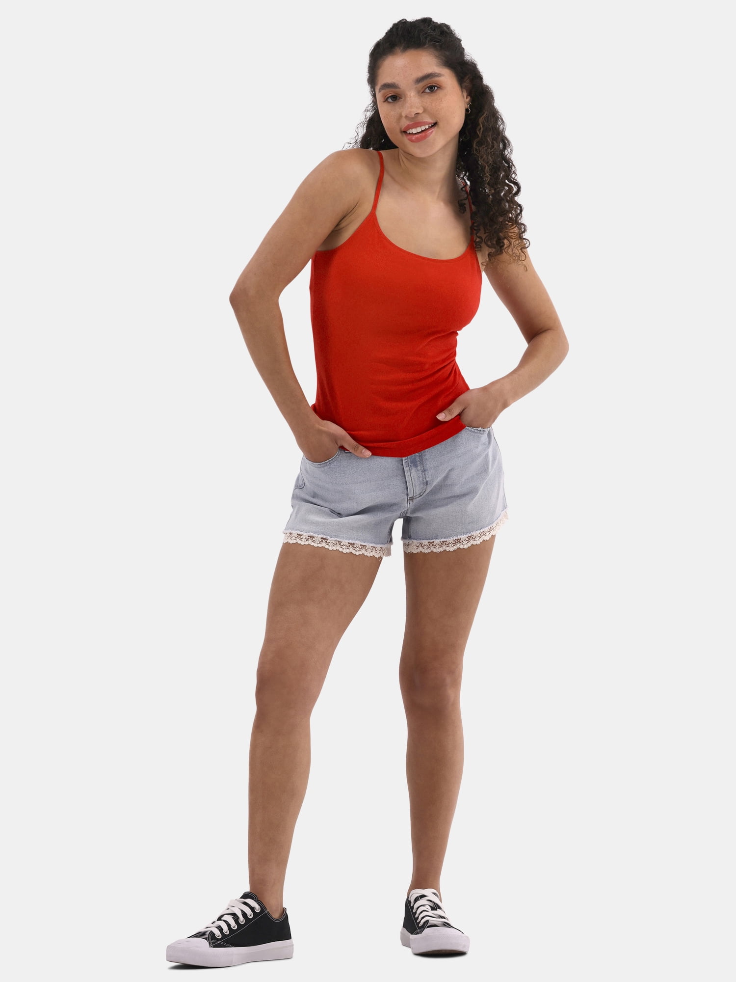 No Boundaries Shelf Bra Cami Top, Women's - Walmart.com