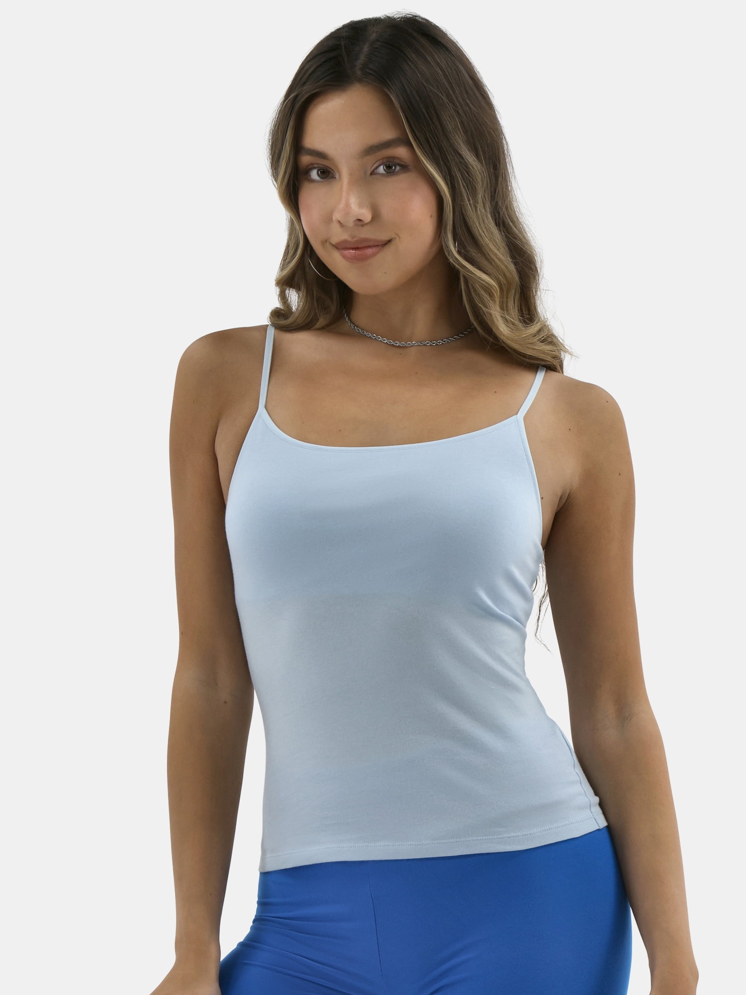 No Boundaries Cropped Cami Top with Shelf Bra, Women's XXS-XXL ...