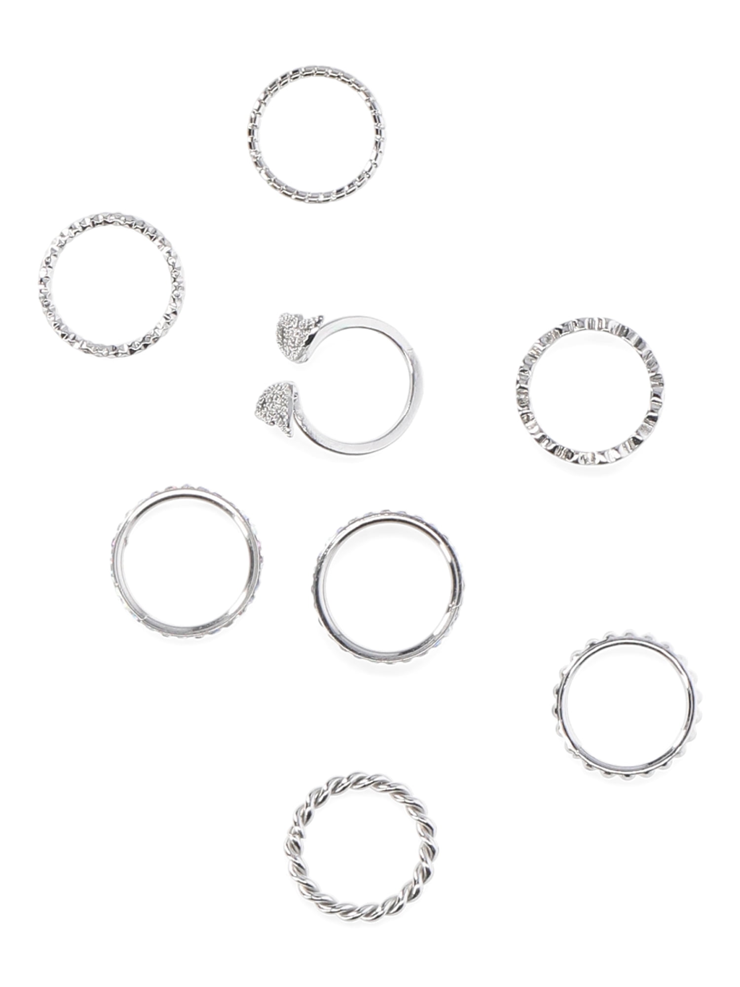 No Boundaries Shimmering Rings, 8-Pack, Women’s - Walmart.com