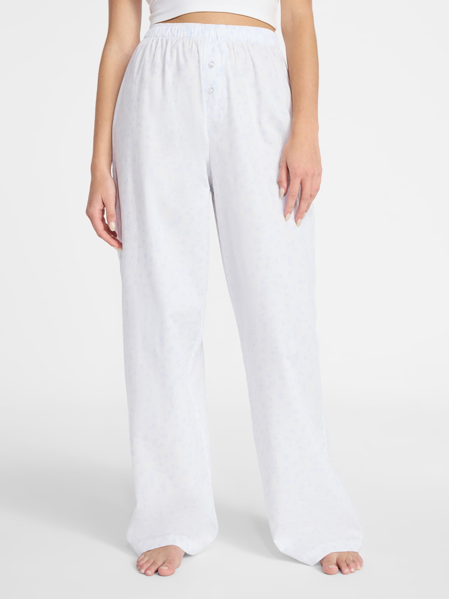 No Boundaries Sleepwear Cotton Boxer Pants, 31'' Inseam, Women's XS-XXL ...