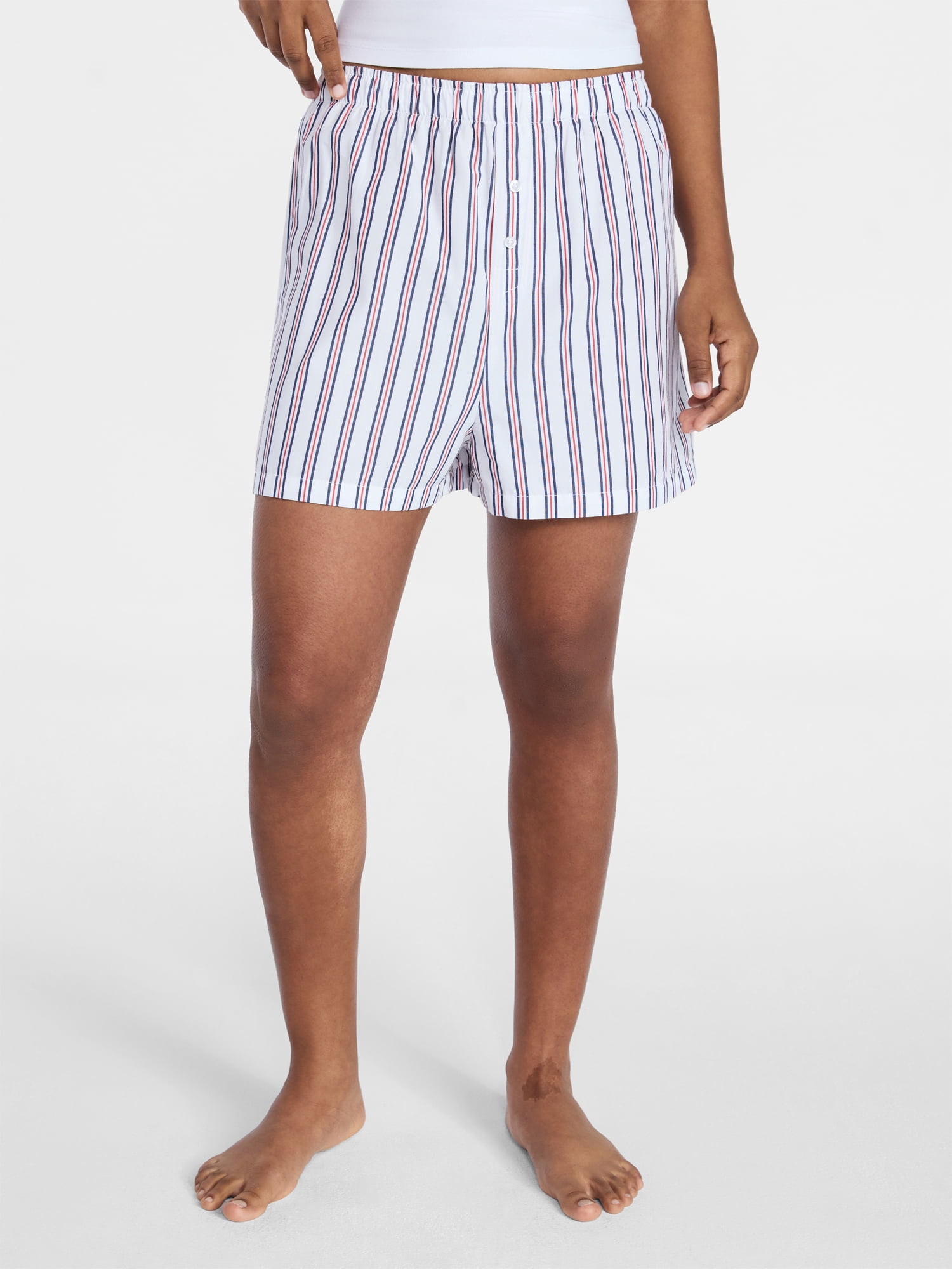 No Boundaries Cotton Boxer Sleep Shorts, 3" Inseam, Women's XS-XXL ...