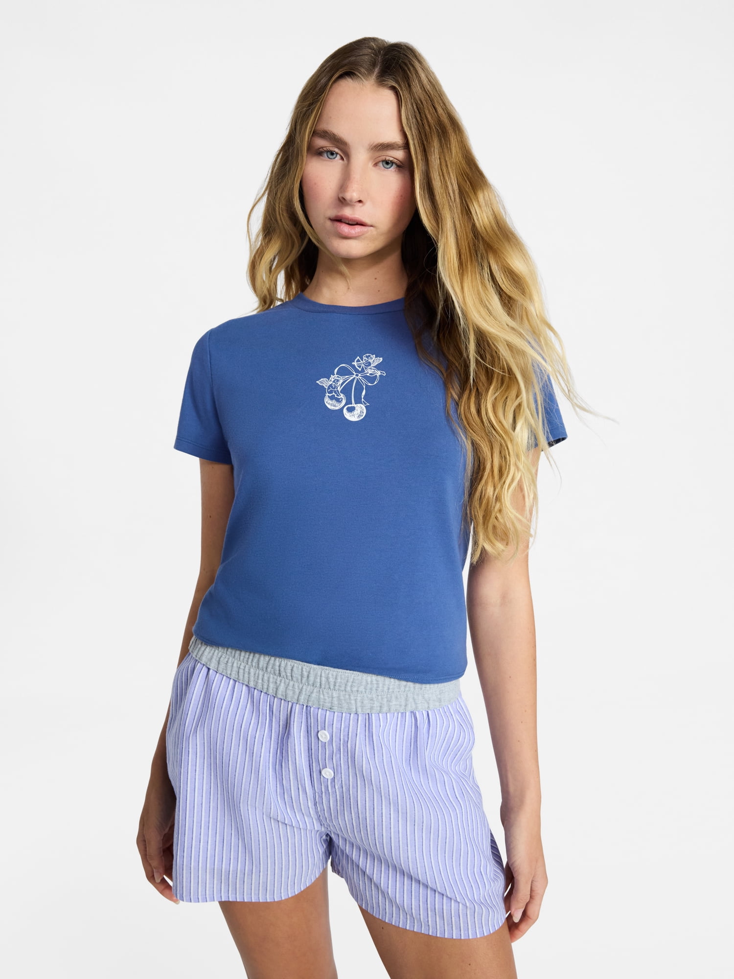 No Boundaries Sleepwear Graphic Baby Tee, Women's XS-XXL - Walmart.com