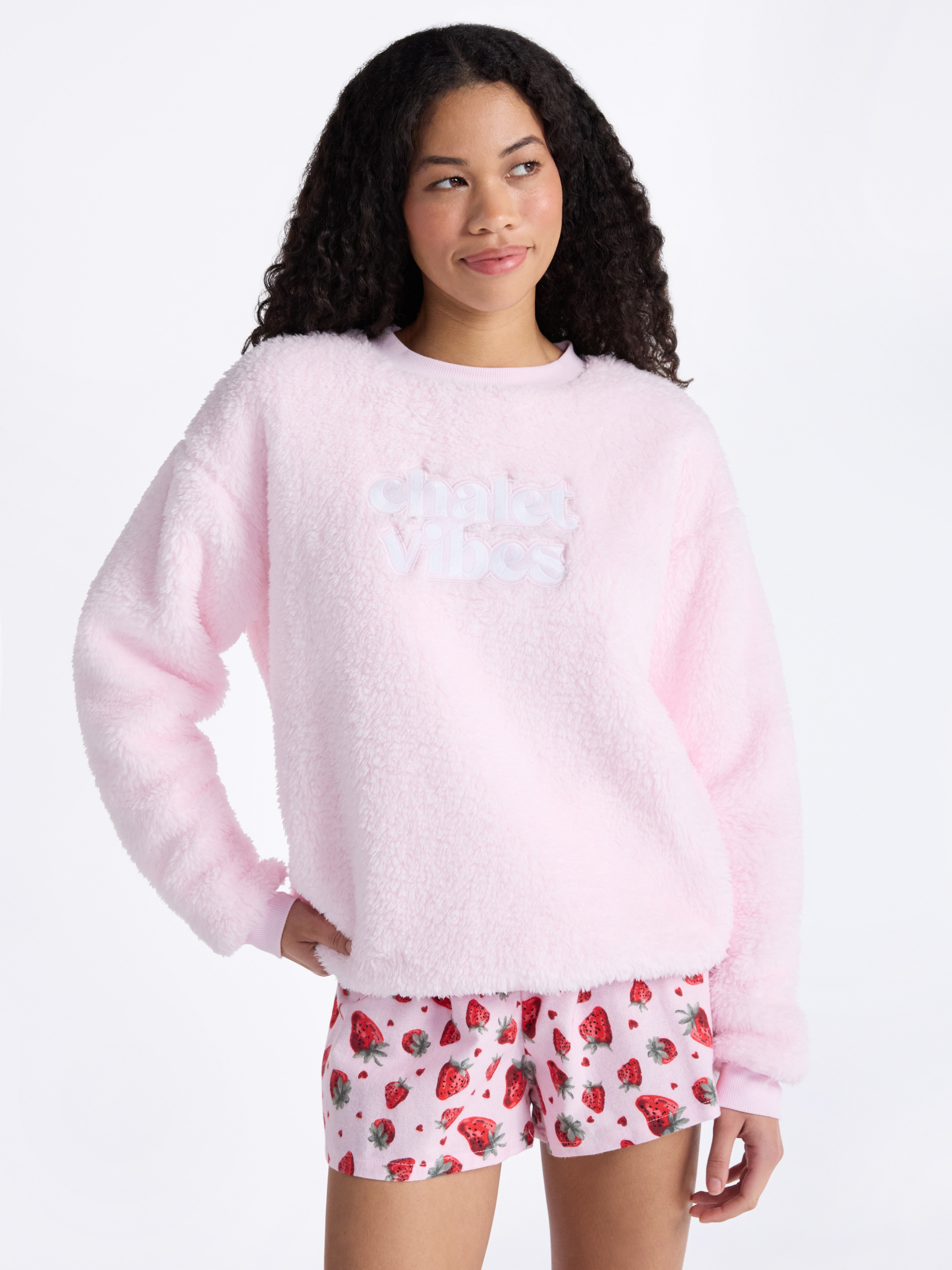 No Boundaries Sleepwear Teddy Fleece Pullover, Lightweight, Women’s ...