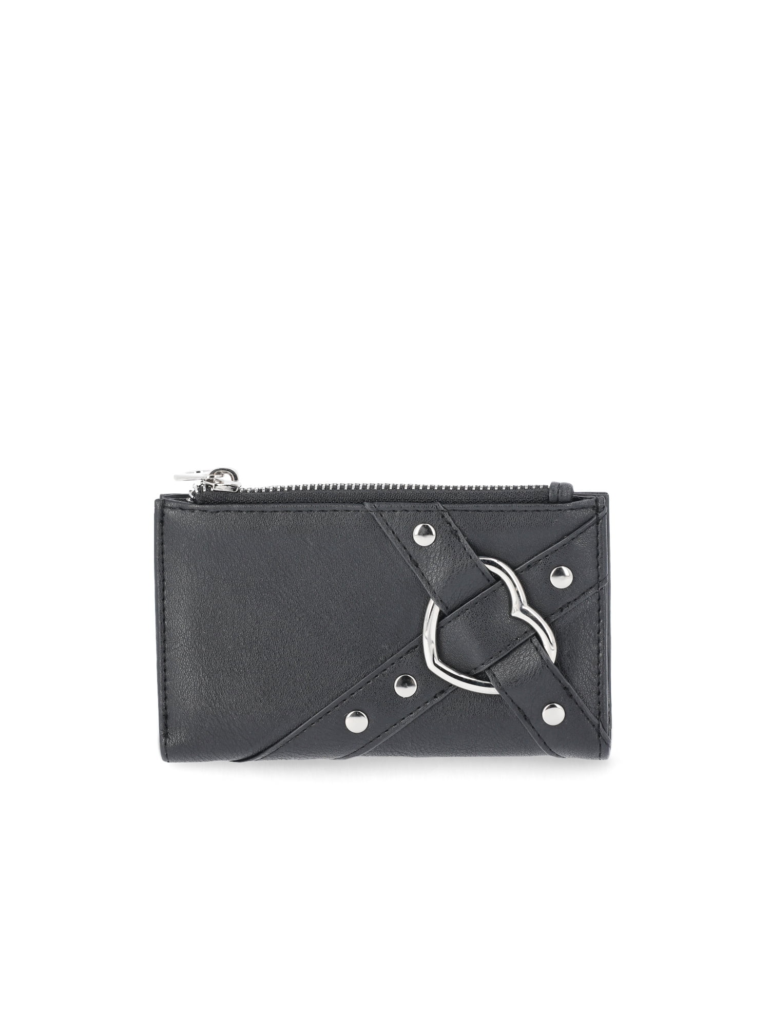 No Boundaries Snap Wallet with Heart Design for Women, Black, 4x6.5 ...