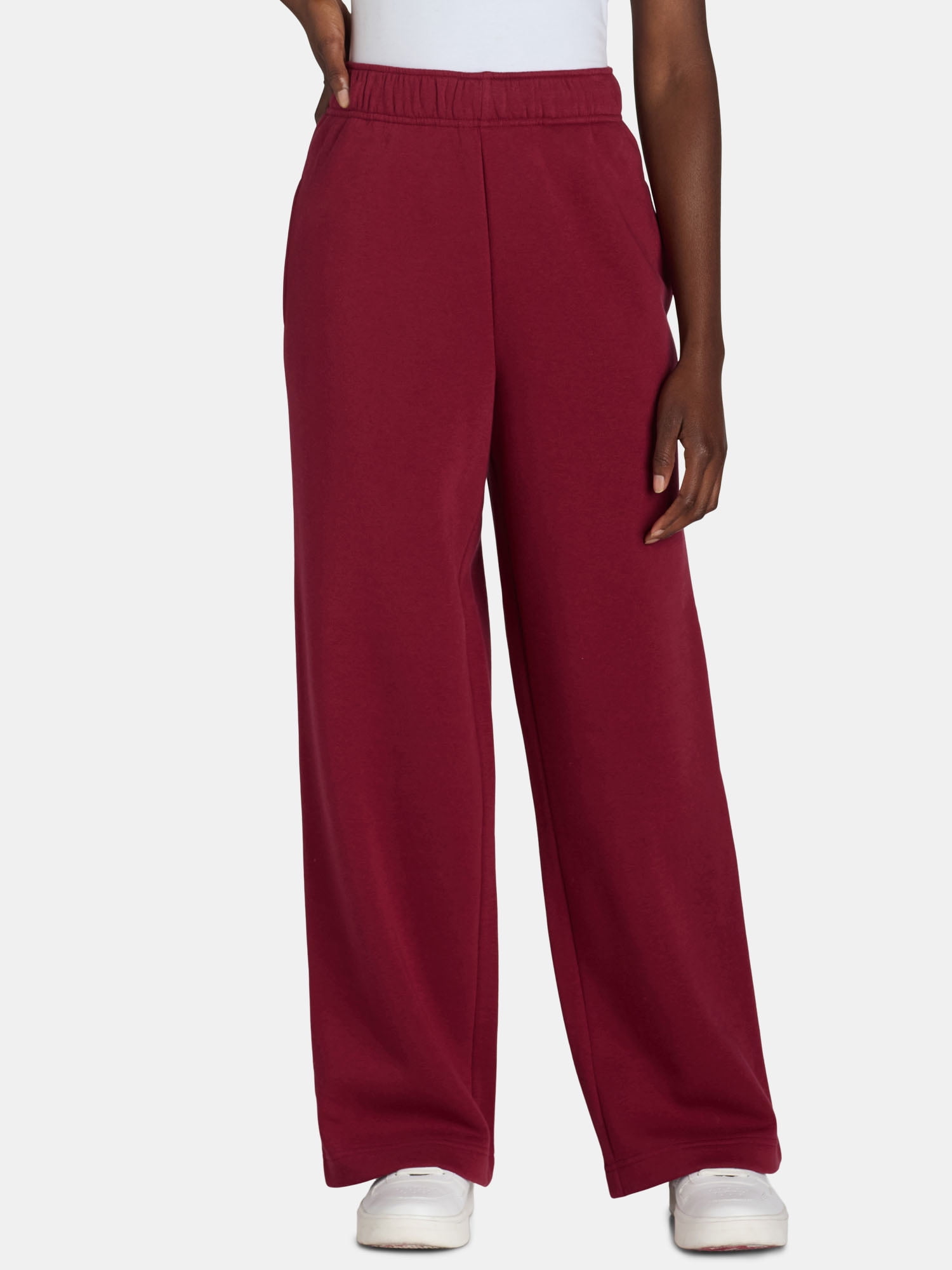 No Boundaries Soft Fleece Wide Leg Pants, 30” Inseam, 1 or 2-Pack ...