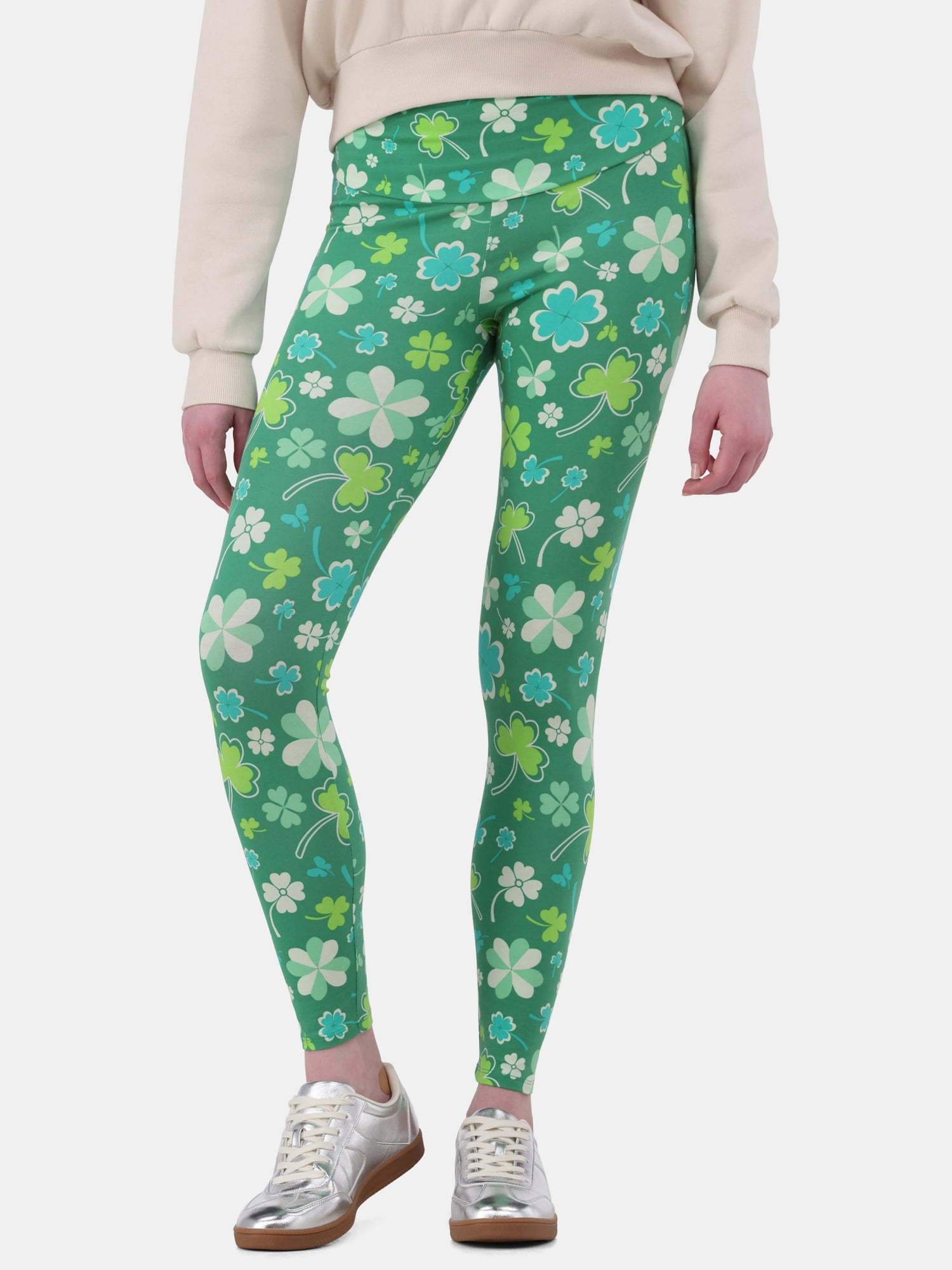 No Boundaries St. Patrick’s Clover Print High-Rise Ankle Leggings, 27 ...
