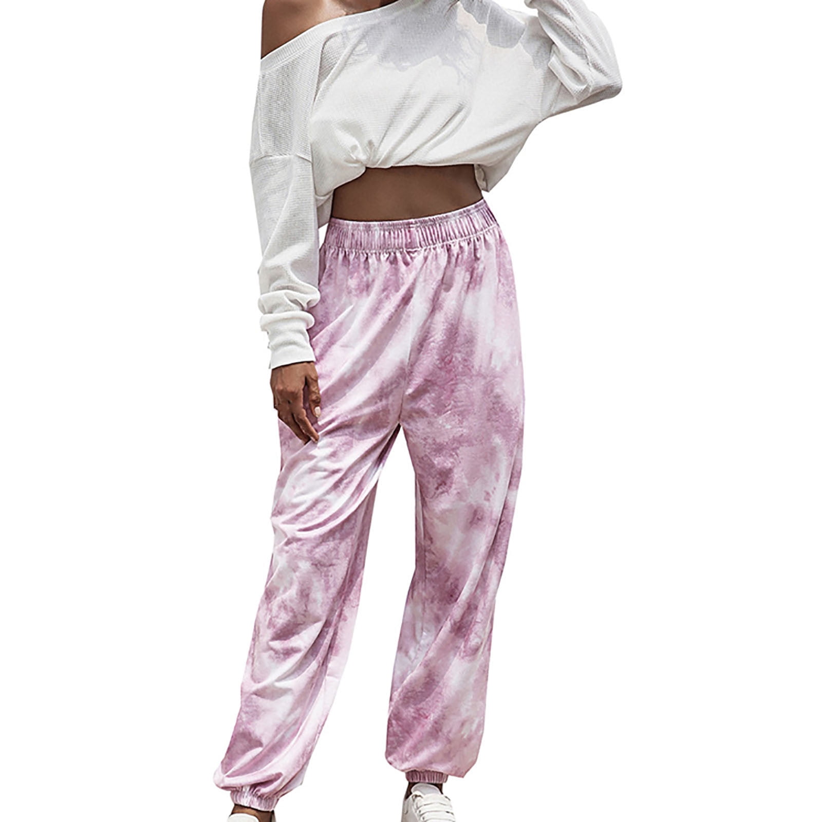 Fulijie Women's Graphic Print Activewear High Waist Pant, Size S-2XL ...