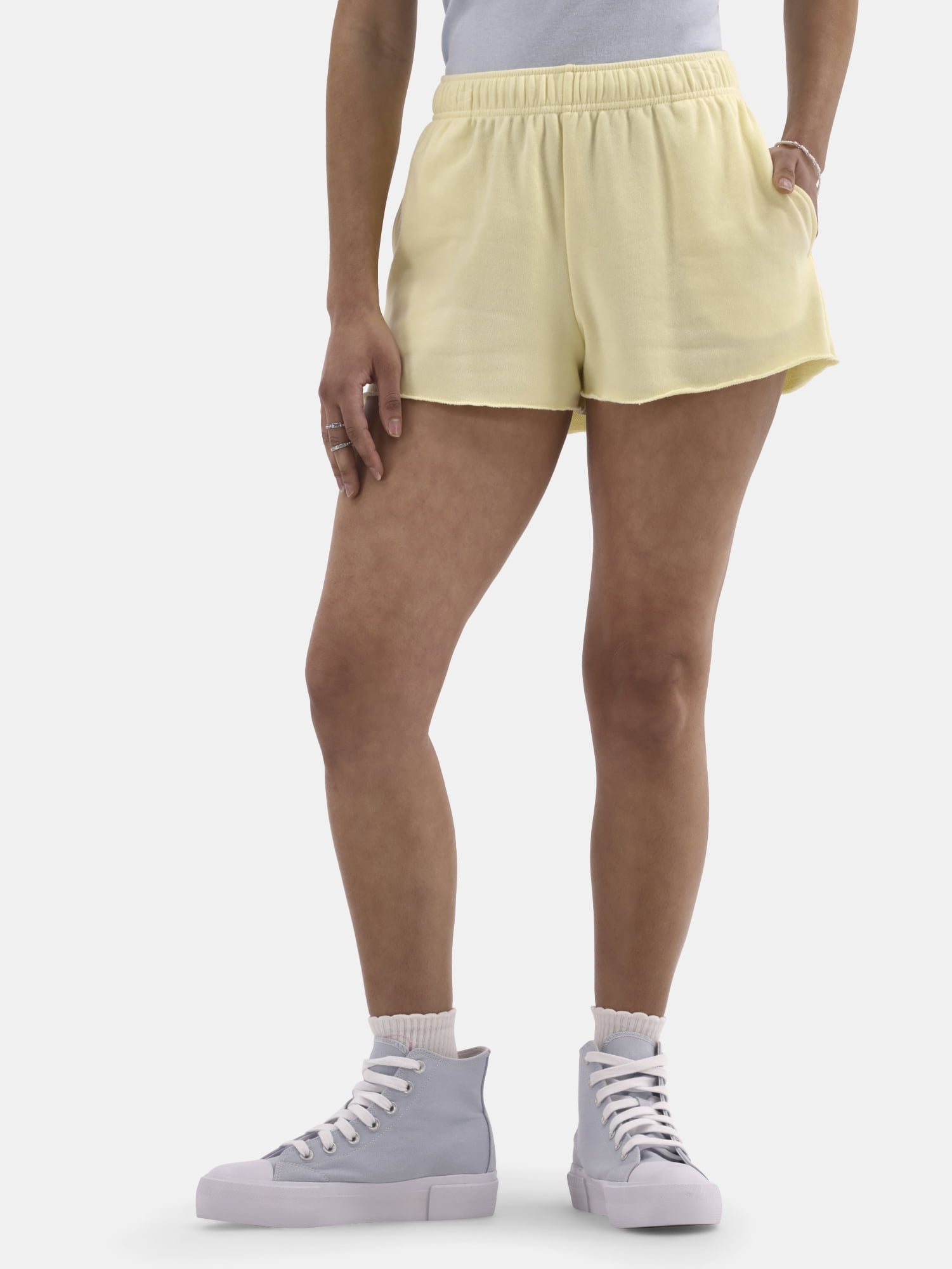 No Boundaries Women's French Terry Shorts, 2 inch inseam, Pull-On ...