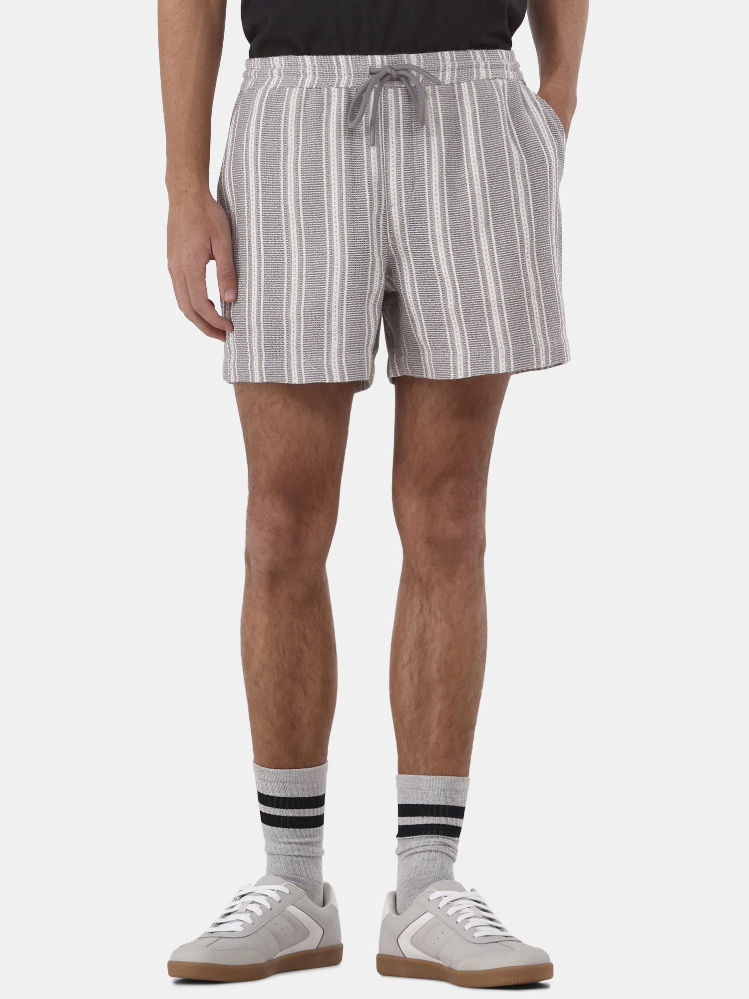 No Boundaries Textured Fabric Shorts, 5" Inseam, Men's & Big Men's ...