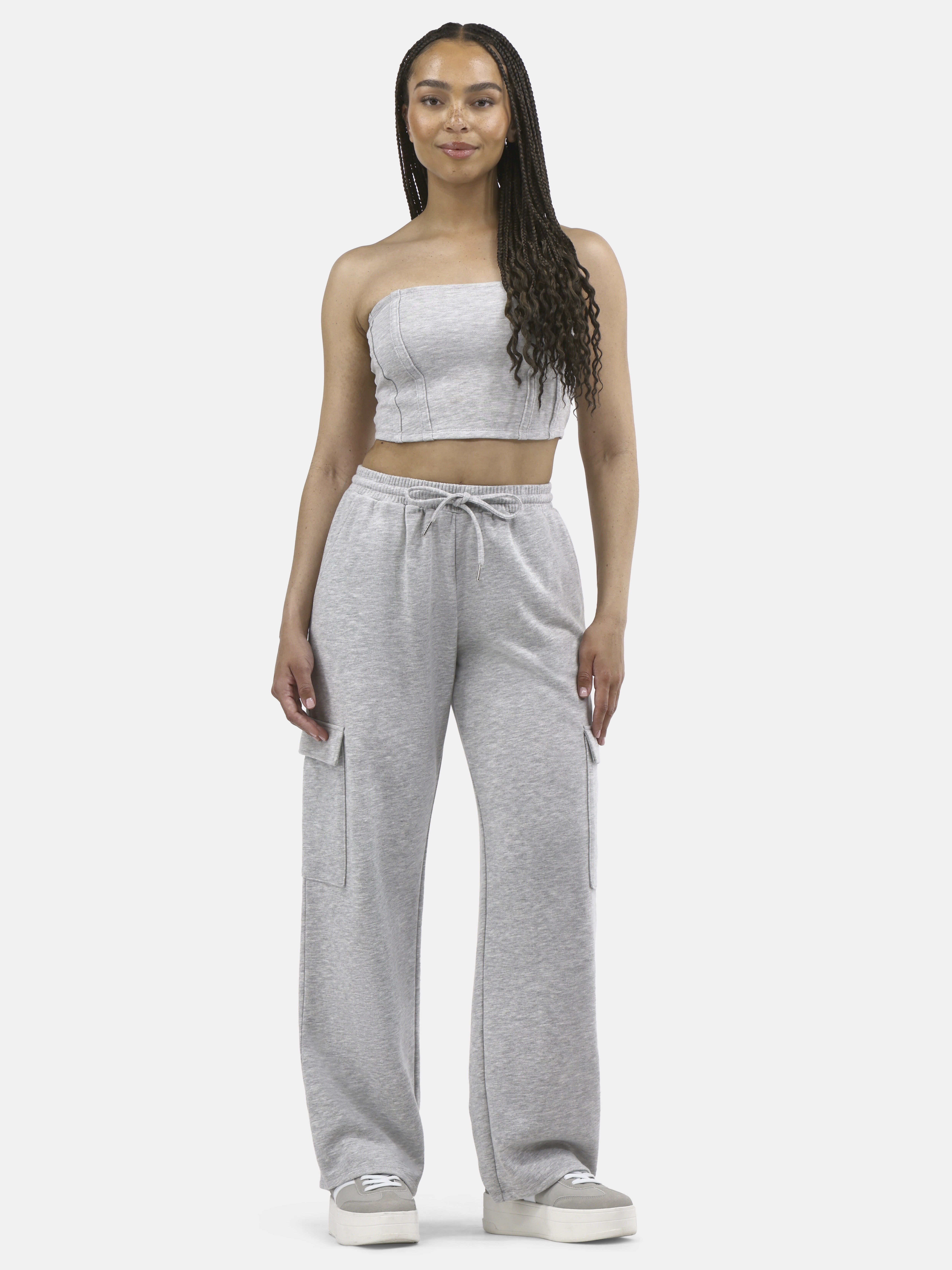 No Boundaries Tube Top and Cargo Pants Set, 2-Piece, Women's - Walmart.com