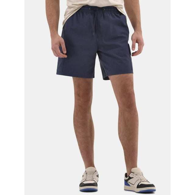 No Boundaries Men's & Big Men's Twill Cargo Shorts, 7" Inseam, Sizes XS ...