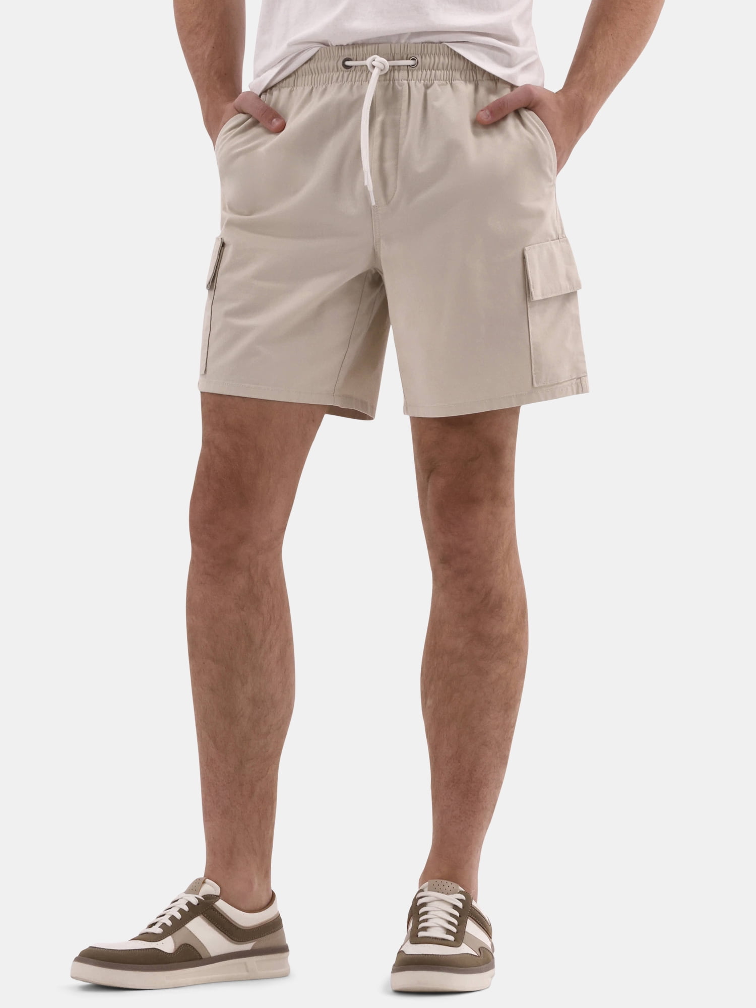 No Boundaries Men's & Big Men's Twill Cargo Shorts, 7" Inseam, Sizes XS ...