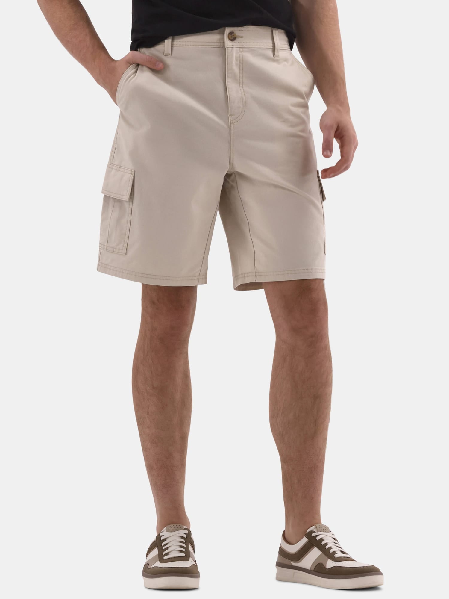 No Boundaries Men's & Big Men's Twill Long Cargo Shorts, 9" Inseam ...