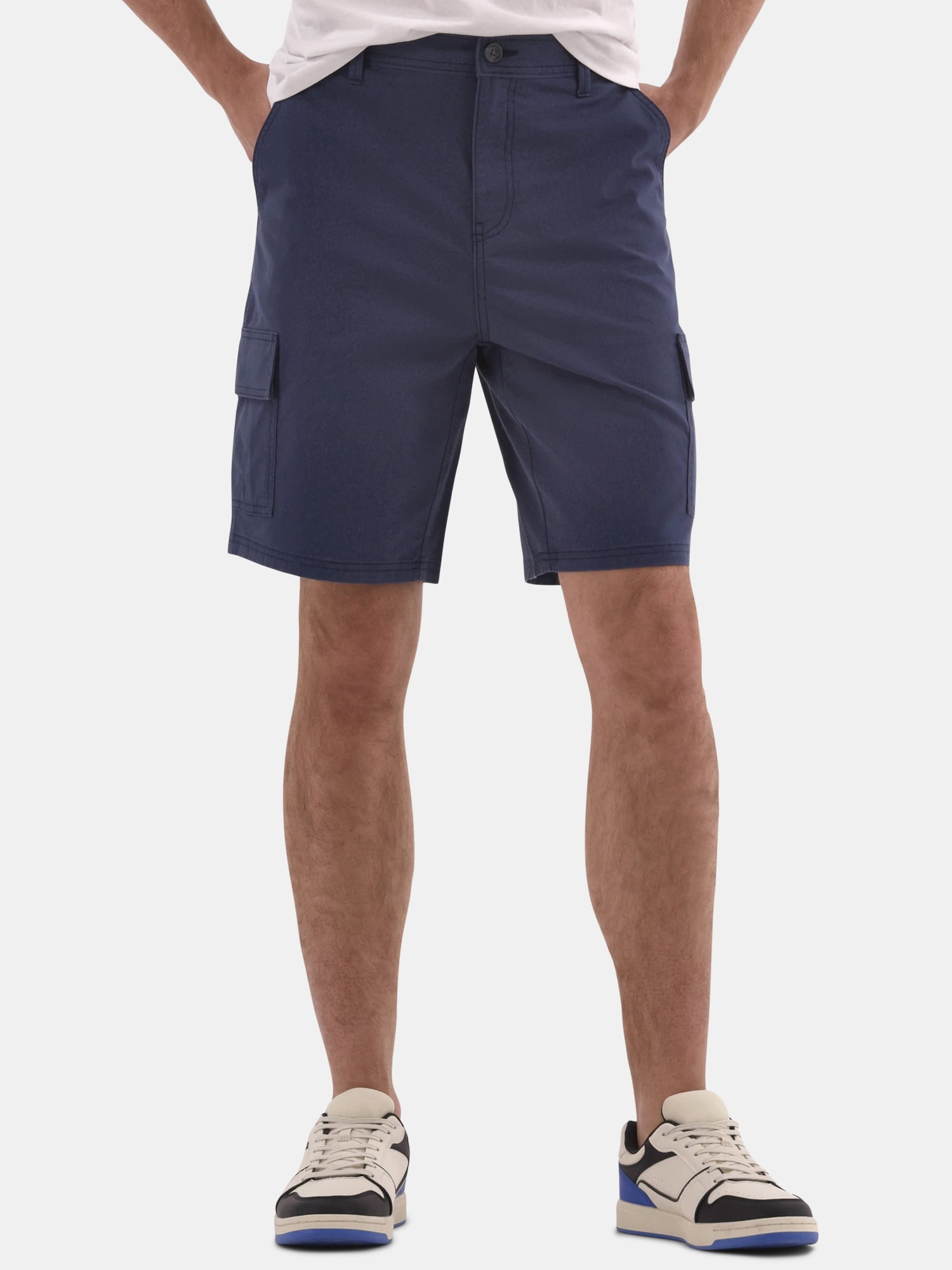 No Boundaries Men's & Big Men's Twill Long Cargo Shorts, 9" Inseam ...