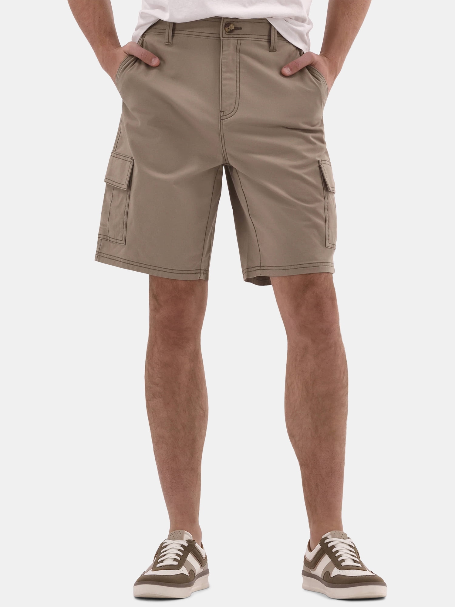 No Boundaries Men's & Big Men's Twill Long Cargo Shorts, 9" Inseam ...
