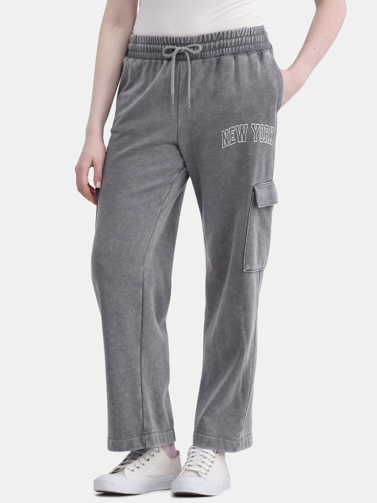 No Boundaries Women's Washed Cargo Sweatpants, 29.5'' Inseam ...