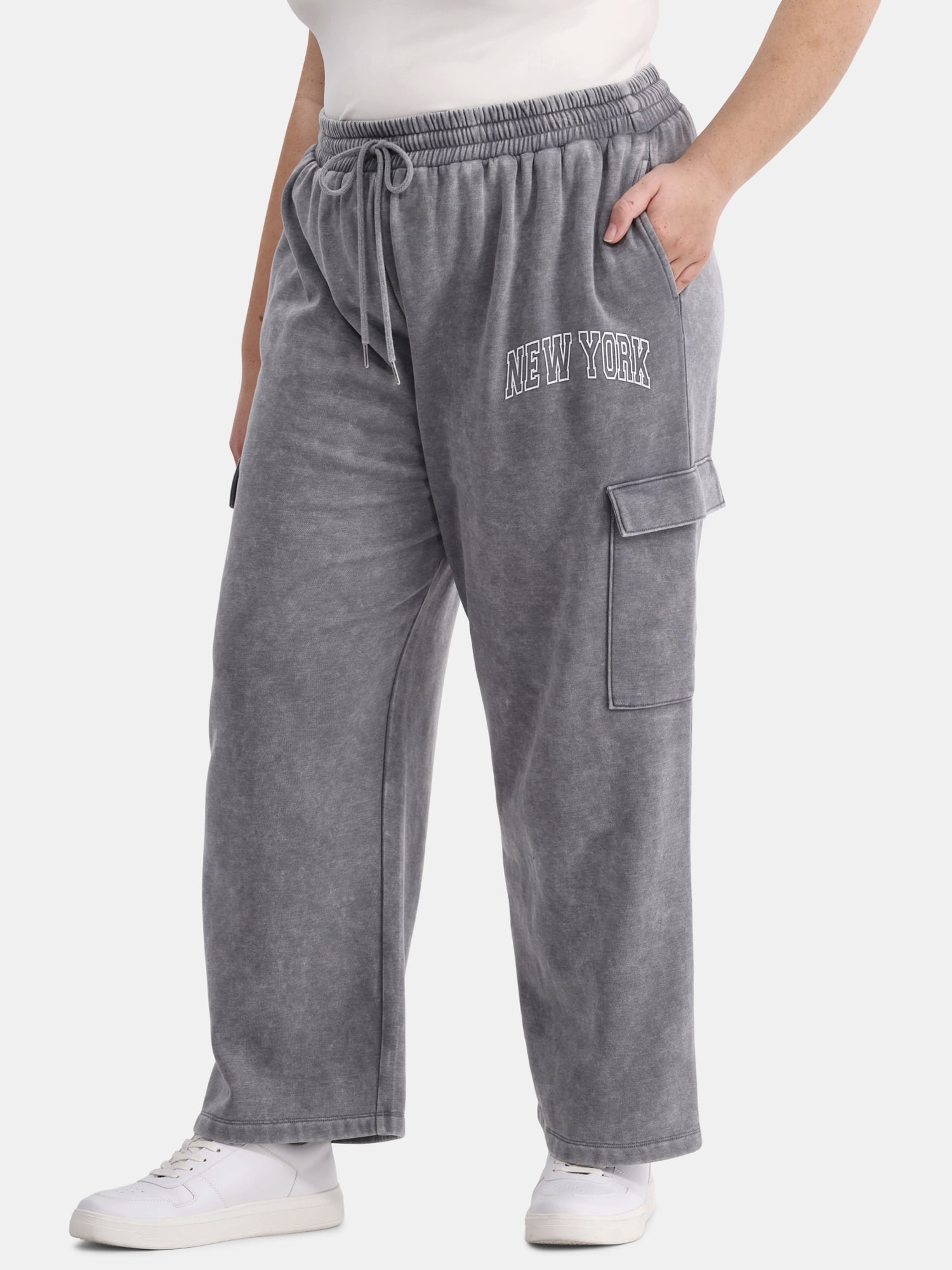 No Boundaries Washed Cargo Sweatpants, 29.5'' Inseam, Women's and Women ...
