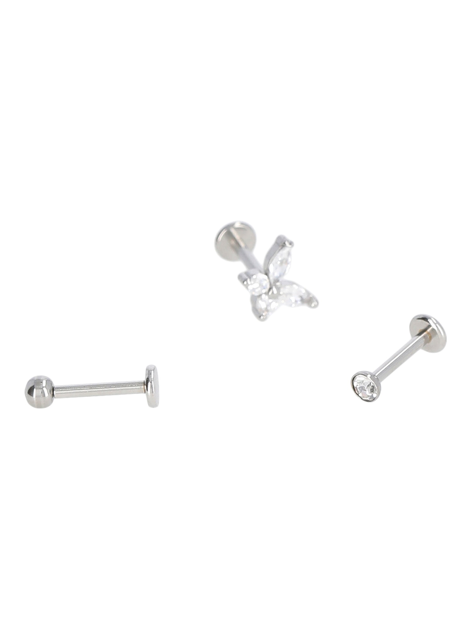 No Boundaries 18G Stainless Steel Cartilage Piercing Pack 3 Pieces ...