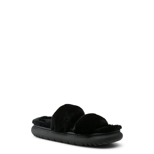 No Boundaries Women's 2 Band Slippers, Sizes 6-11 - Walmart.com