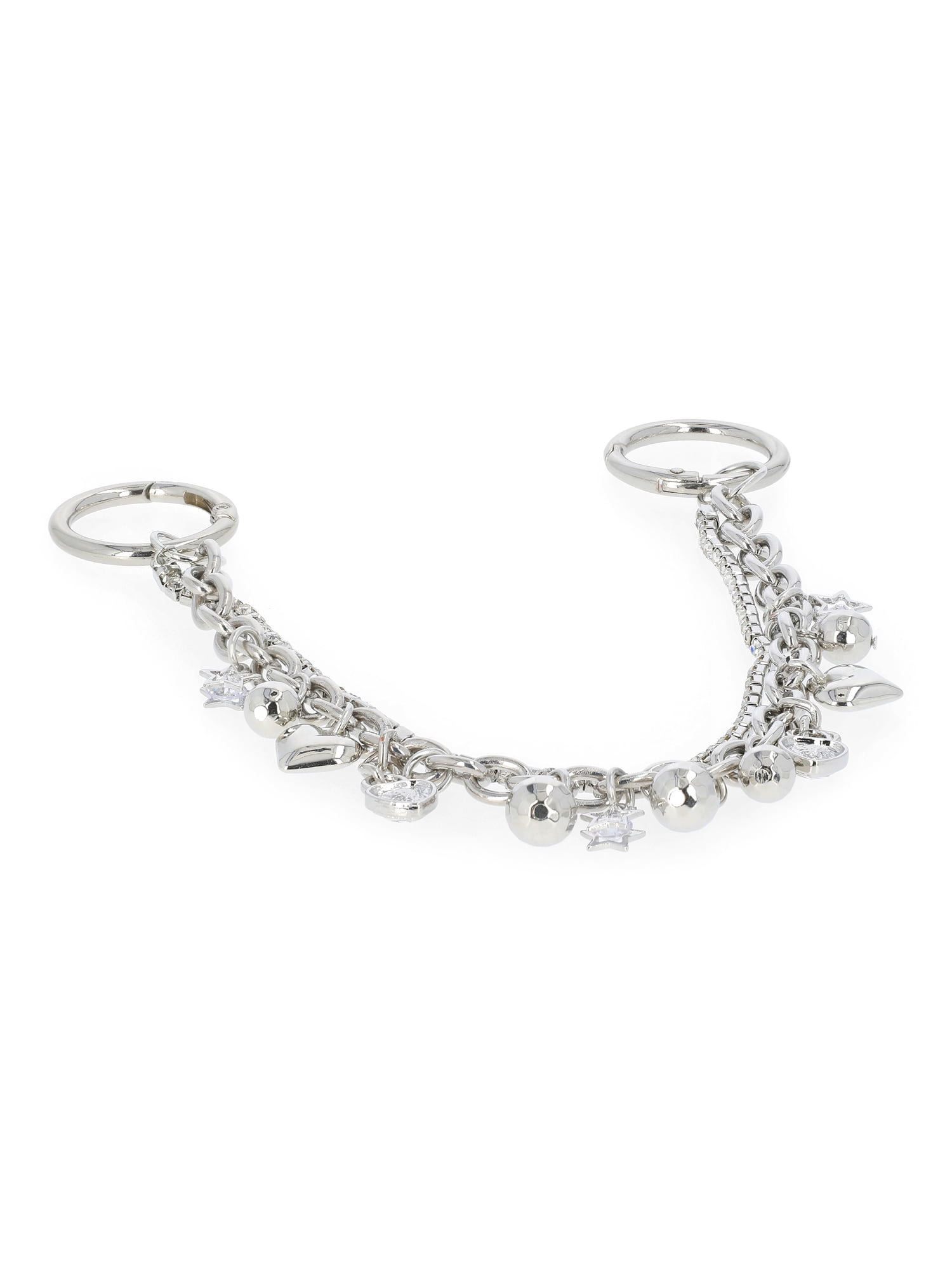 No Boundaries Women's Silver-Tone Disco Swag Chain Bag Charm, Silver ...