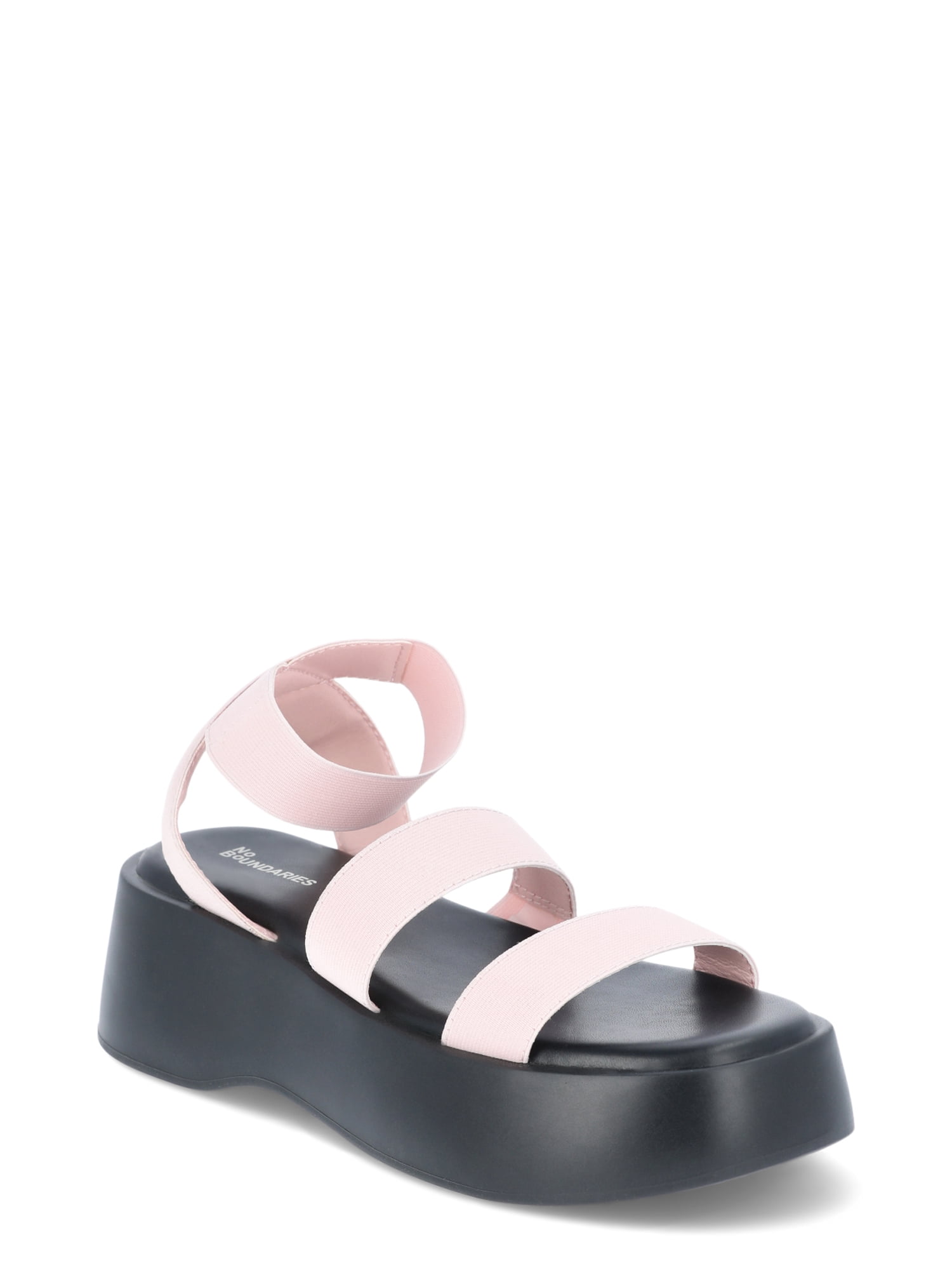 No Boundaries Women's Elastic Banded Platform Sandals - Walmart.com