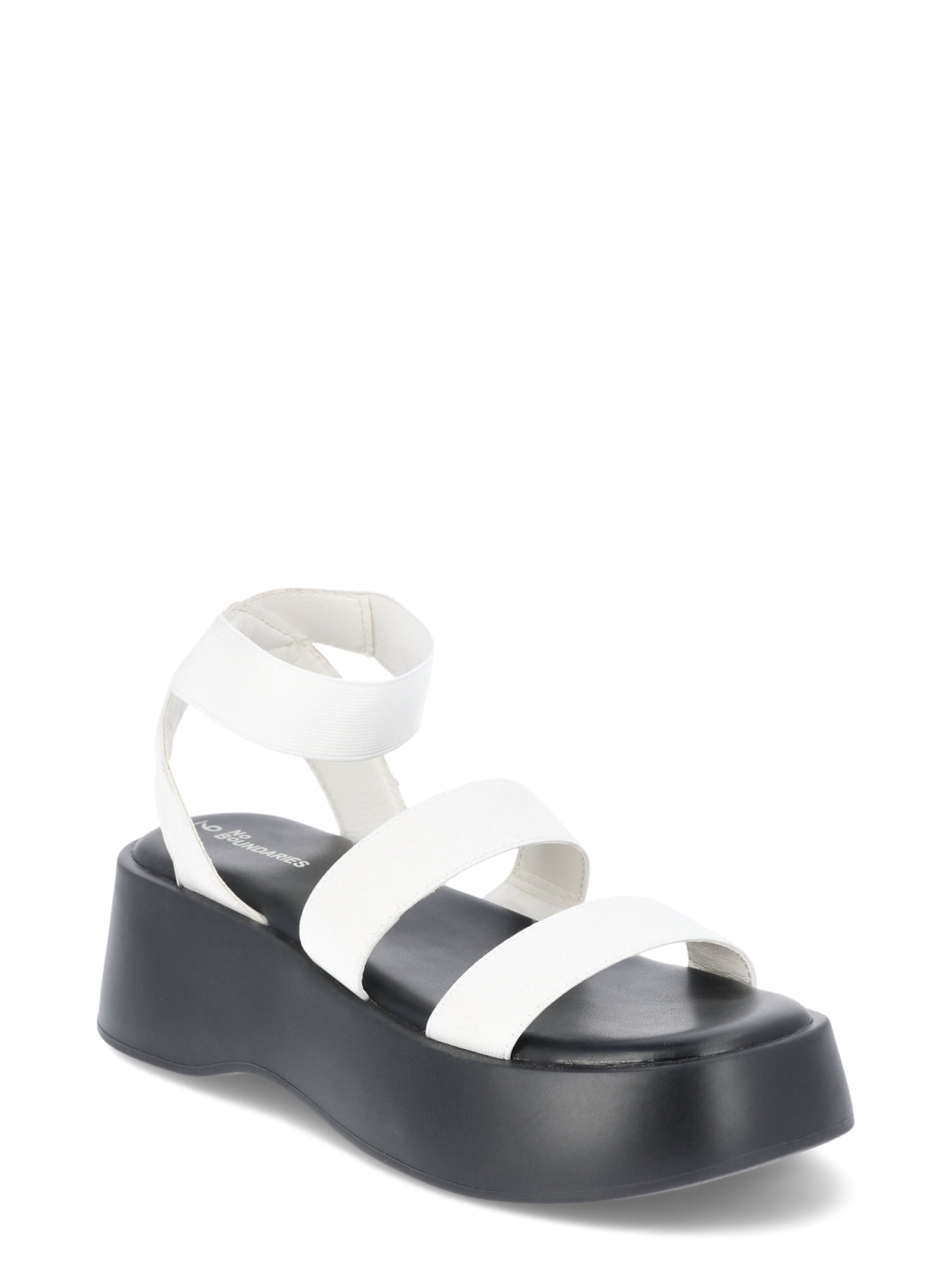 No Boundaries Women's Elastic Banded Platform Sandals - Walmart.com