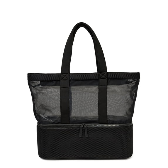 No Boundaries Beach Zip Bottom Tote - Compartments - Walmart.com