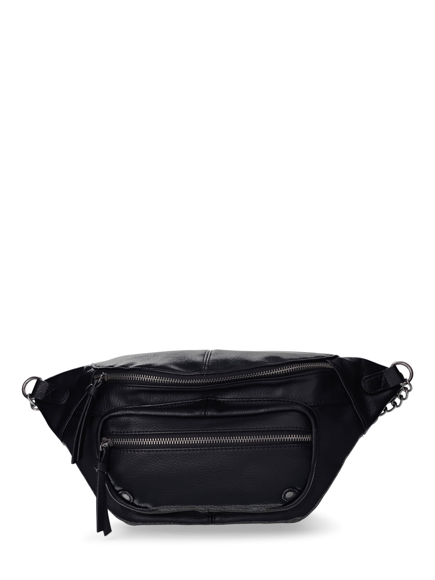 No Boundaries Chain-Trimmed Crossbody Belt Bag - Walmart.com