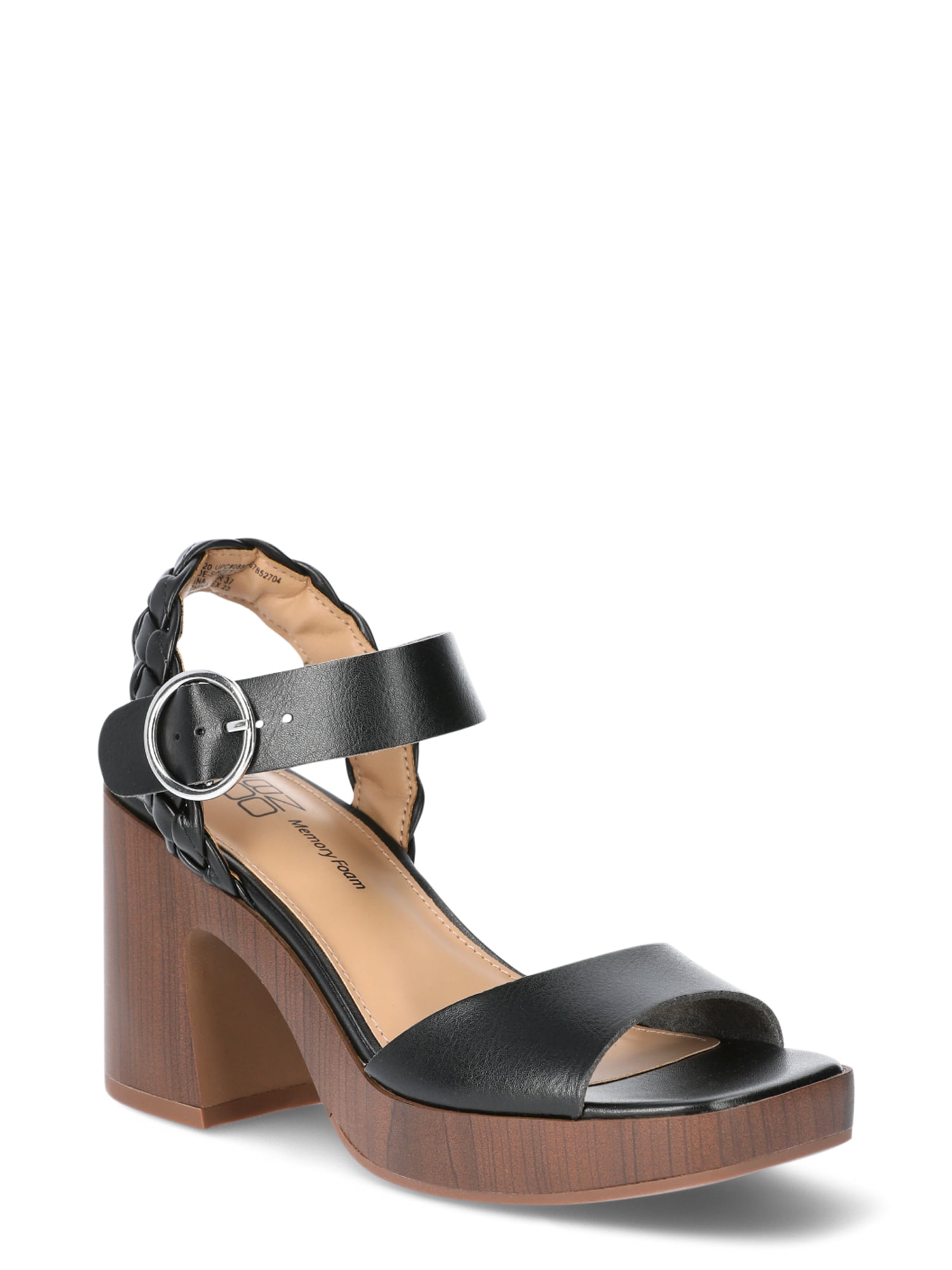 No Boundaries women's Block Heel Sandals - Chunky Heels - Walmart.com