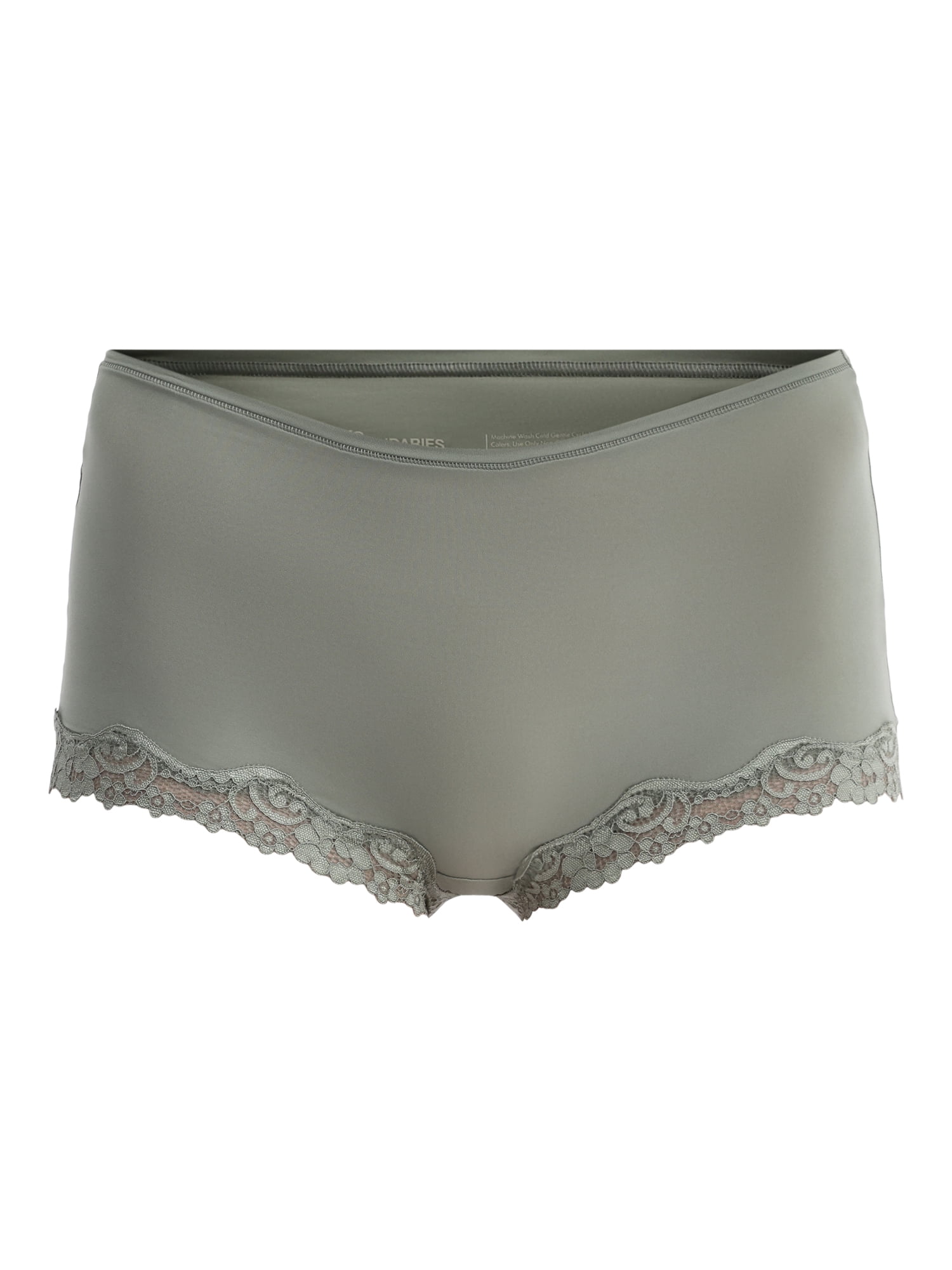 No Boundaries Women's Body Base Boyshort Panties with Lace, Lightweight ...