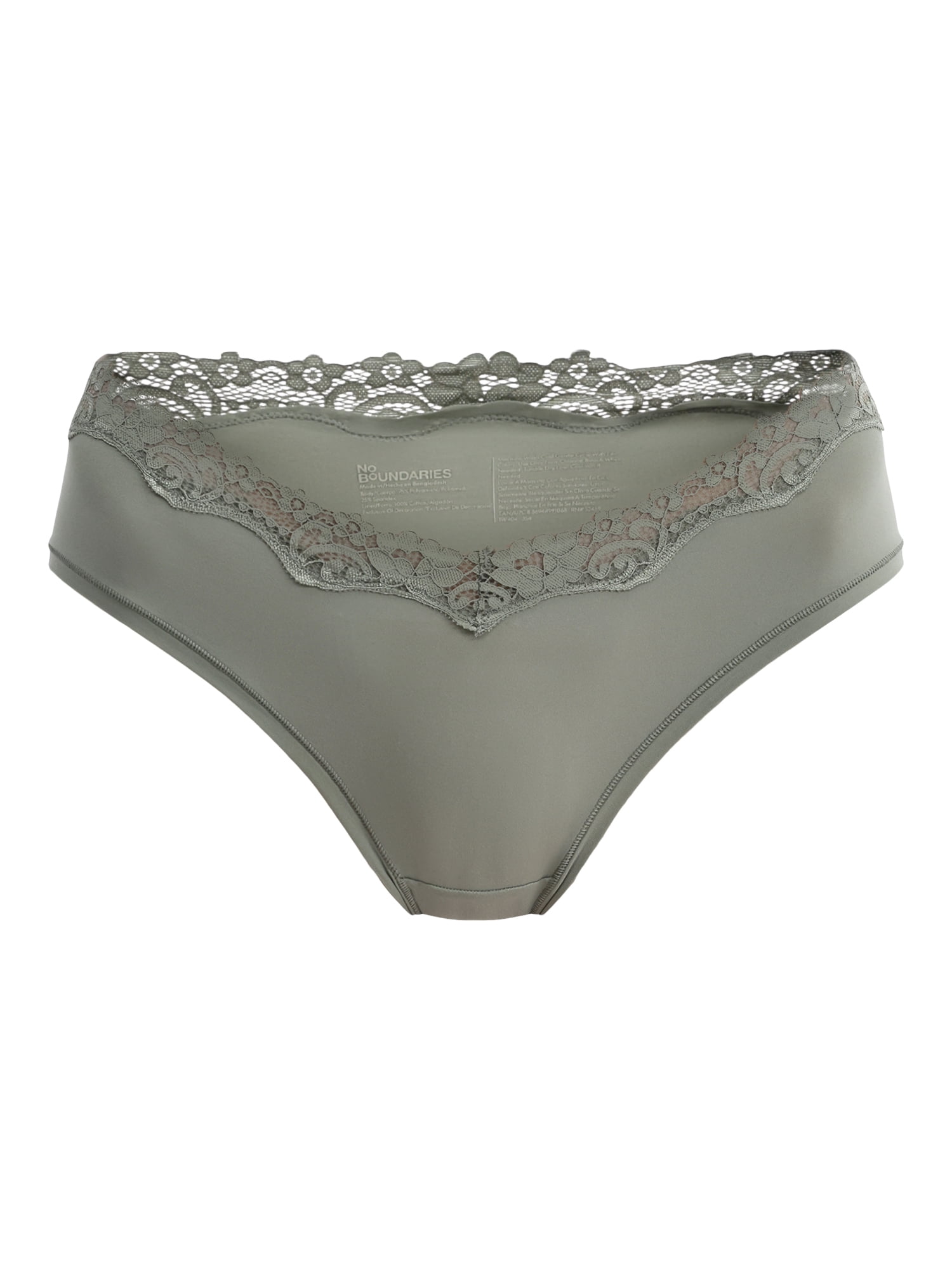 No Boundaries Women's Body Base Hipster with Lace Panty, Sizes XS to ...