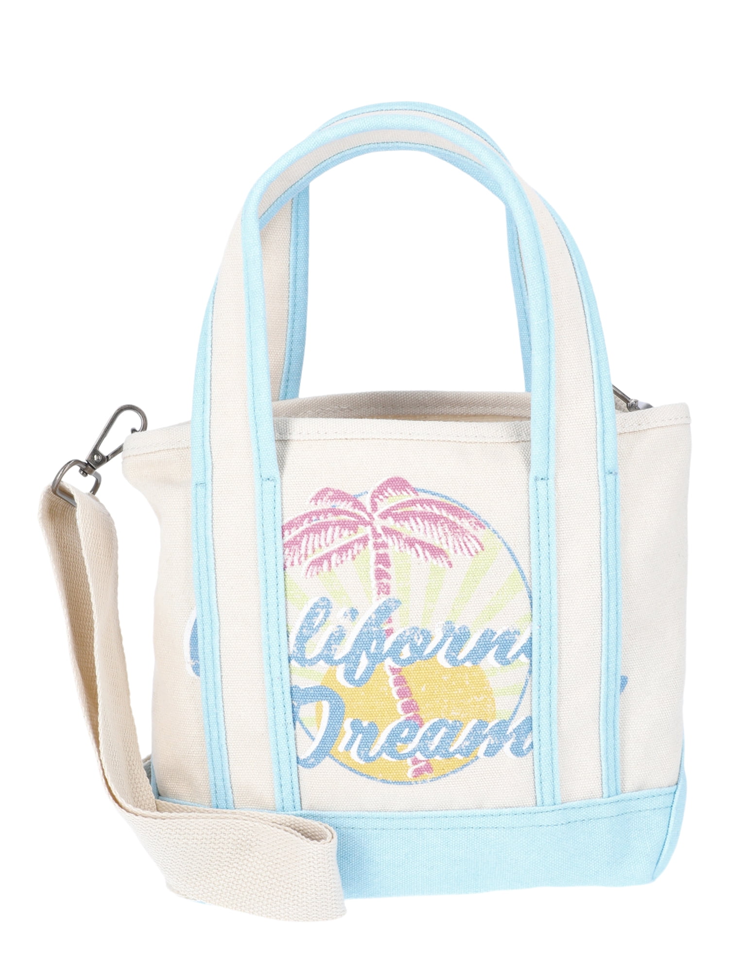 No Boundaries Mini Canvas Tote - Light Blue Bag - Walmart.com