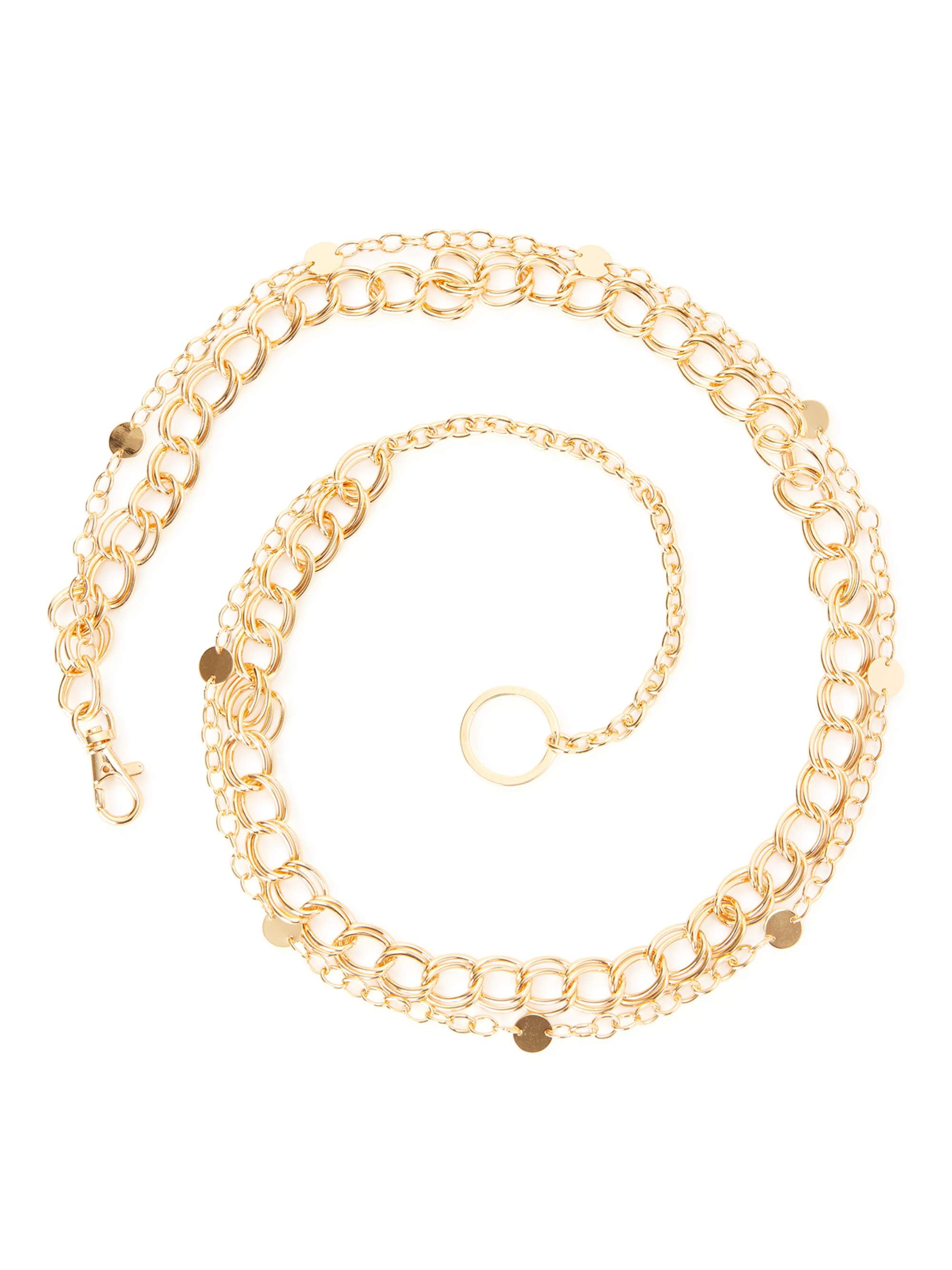 No Boundaries Women's Chain Belts S/M, Double Gold Chain - Walmart.com