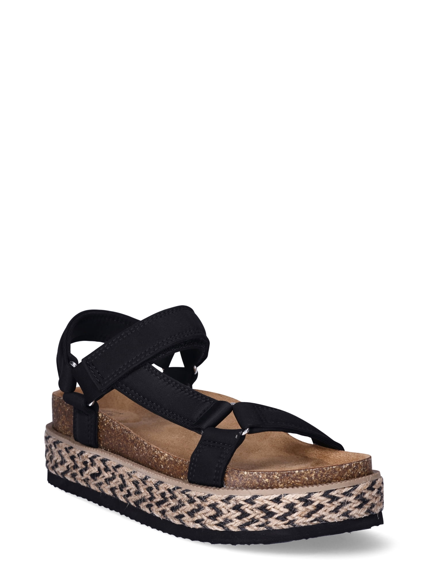 No Boundaries Women's Cork Nature Flatform Sandal - Walmart.com