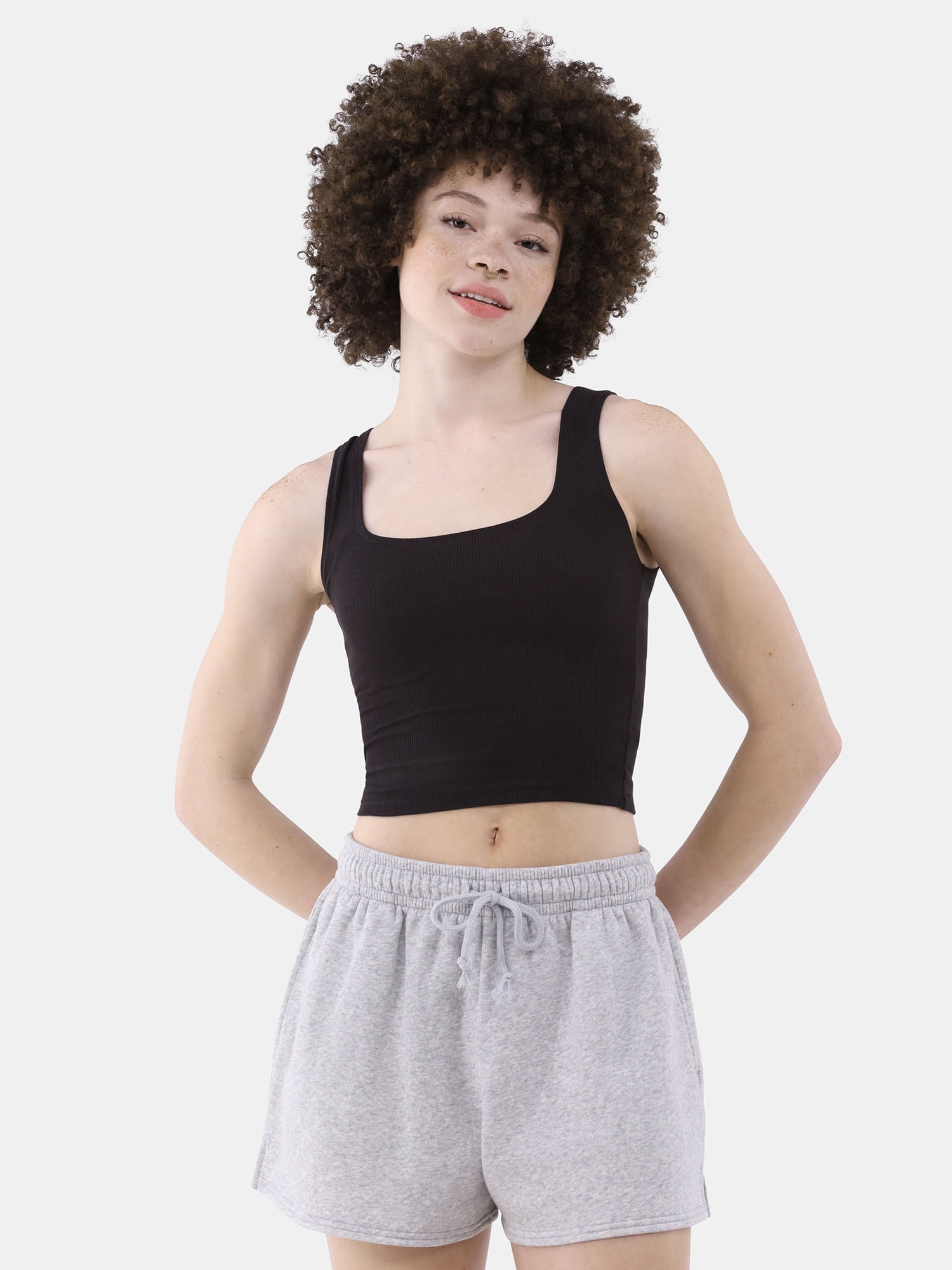 No Boundaries Women's Cotton Ribbed Cropped Tank Top Sizes XS to 3XL ...