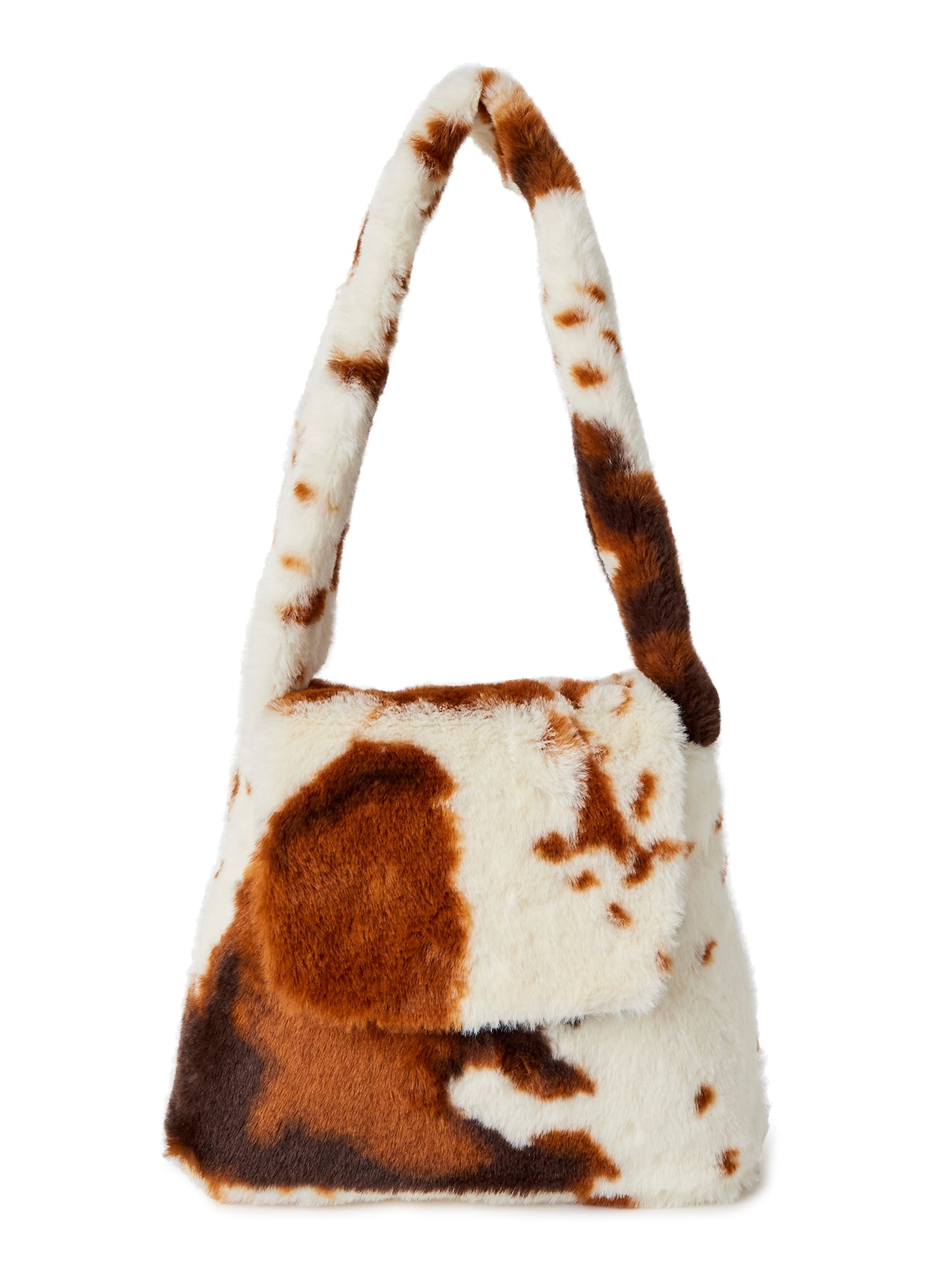 No Boundaries Women's Cow Print Layla Handbag Brown - Walmart.com