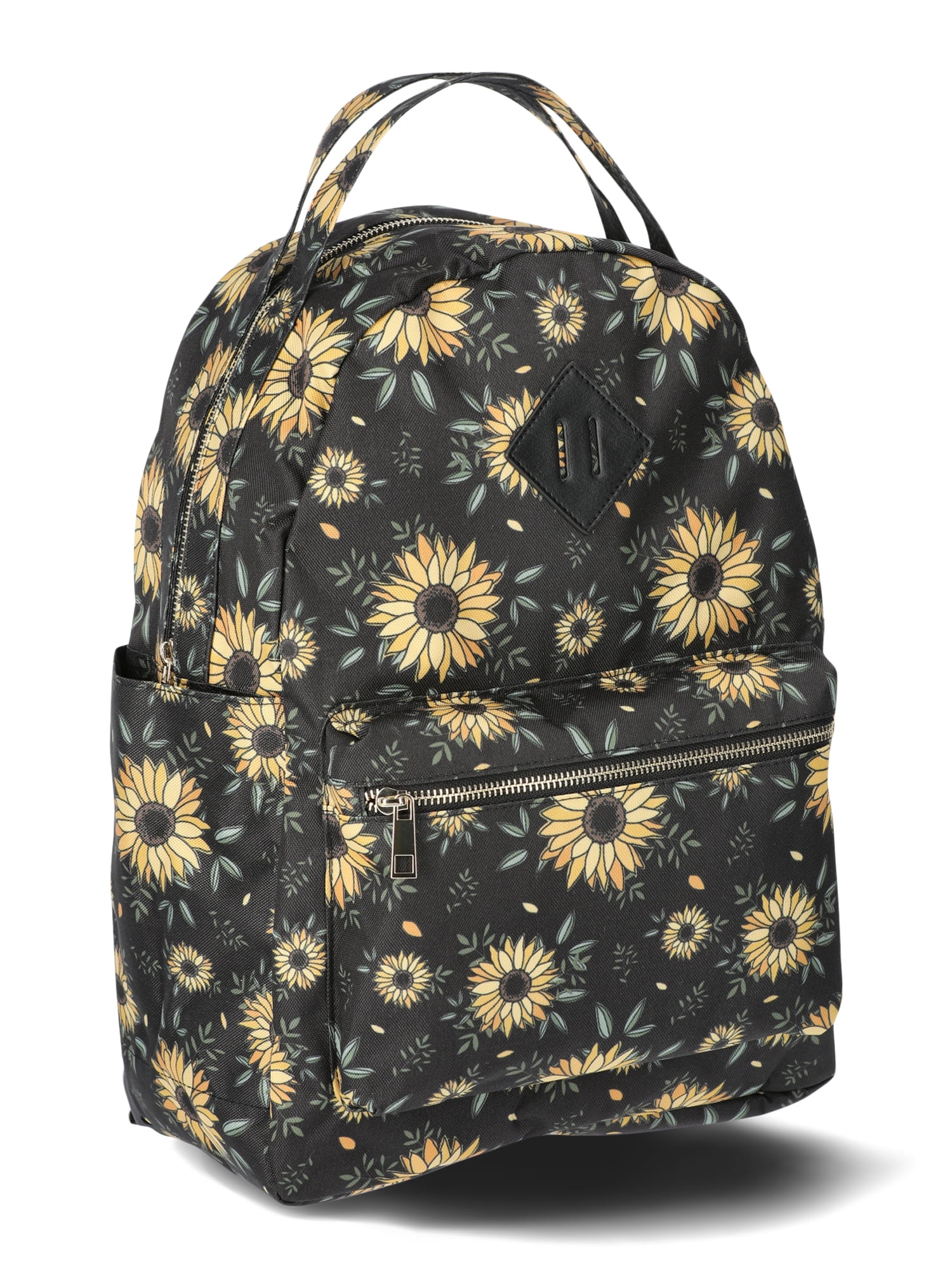 No Boundaries Women's Dome Backpack, Black Sunflower - Walmart.com