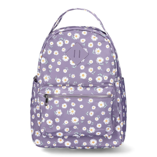 No Boundaries Dome Backpack - Plum Daisy Design - Walmart.com