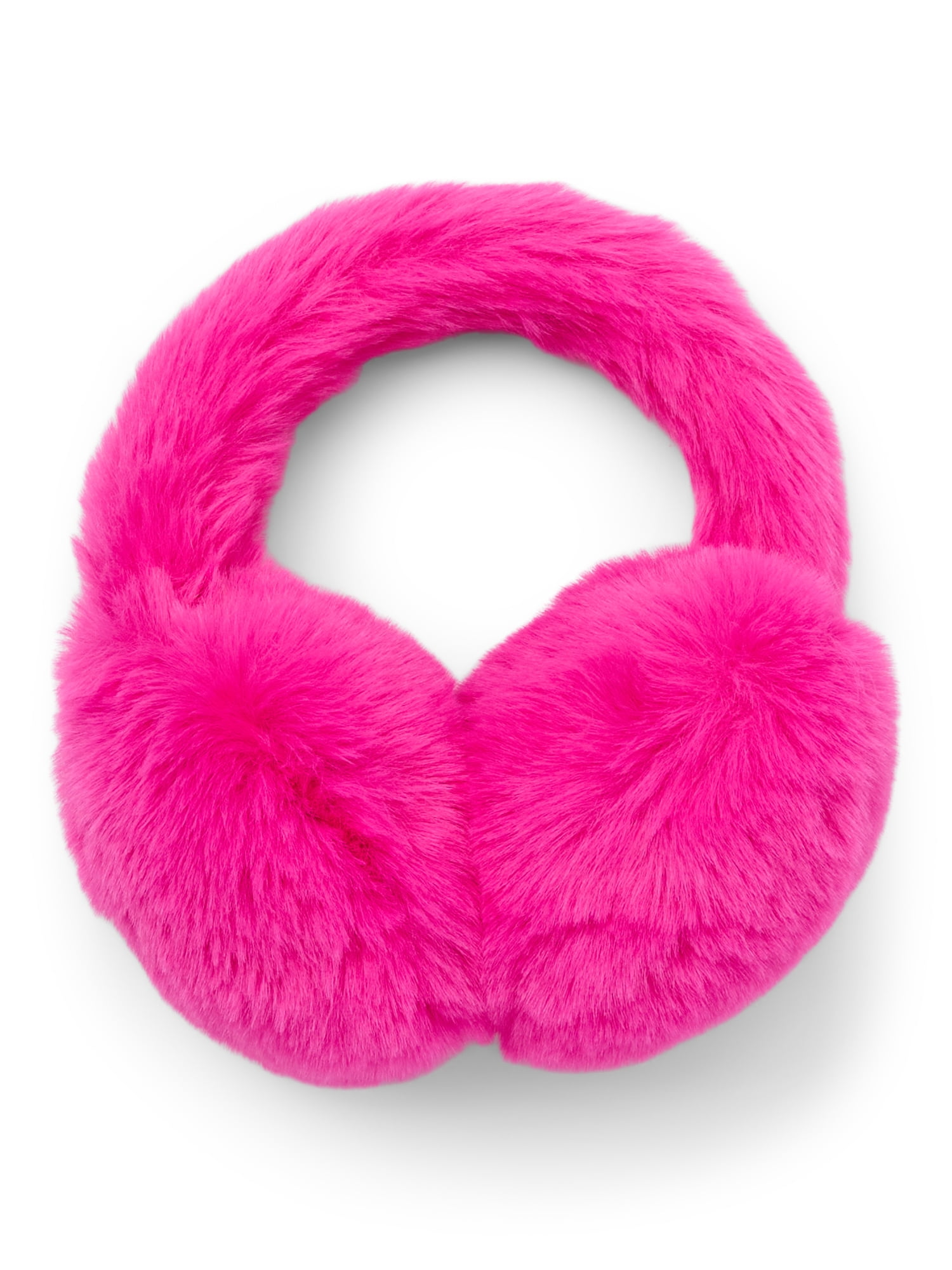 No Boundaries Women's Faux Fur Winter Earmuffs, Hot Pink - Walmart.com