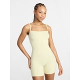 No Boundaries Fit Stretch Picot One Piece Romper, Women's XS-XXXL ...