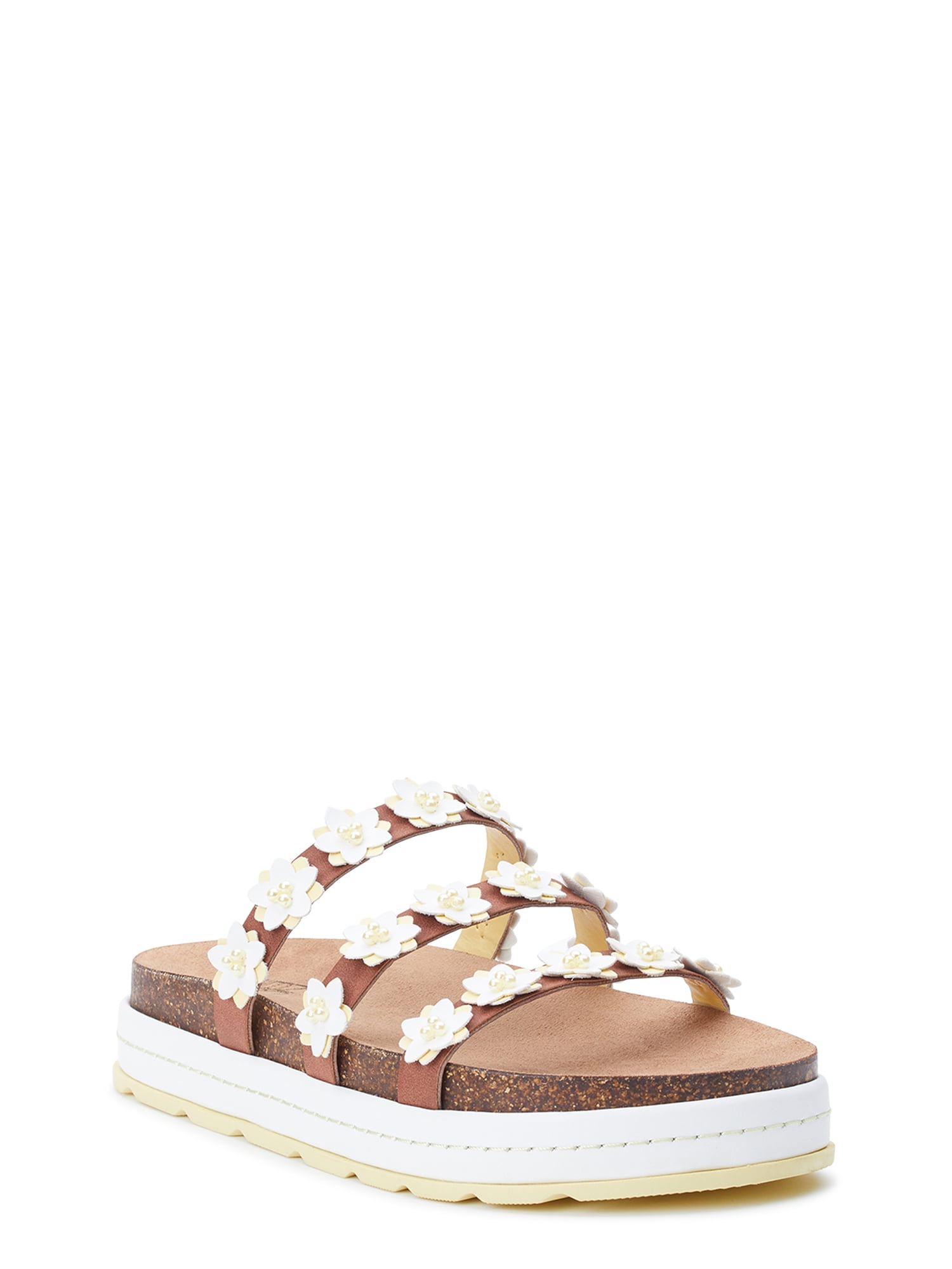 No Boundaries Women's Footbed Sandal - Walmart.com