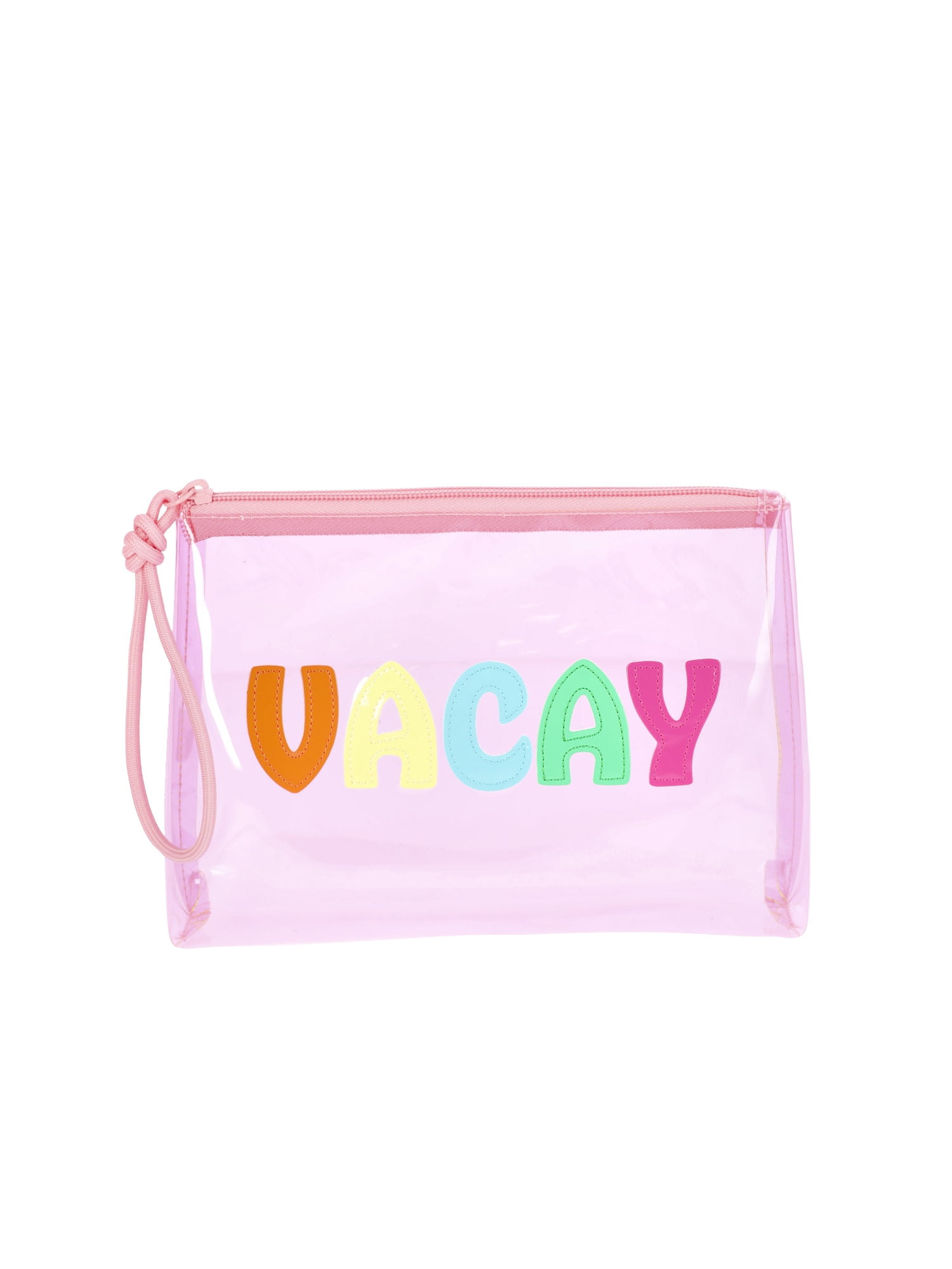 No Boundaries Women's Pink Graphic Beach Pouch Wristlet, Small ...