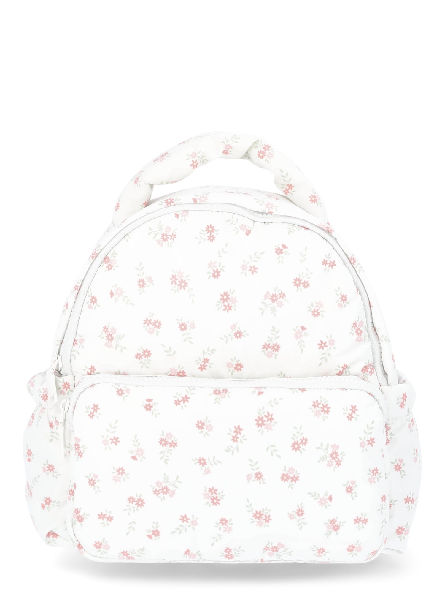 No Boundaries Hands Free Puffy Mini Backpack, Ivory Floral, Women’s ...