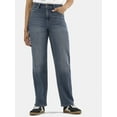 No Boundaries Women's Plus High-Rise Straight Leg Jeans, 30” and 32 ...