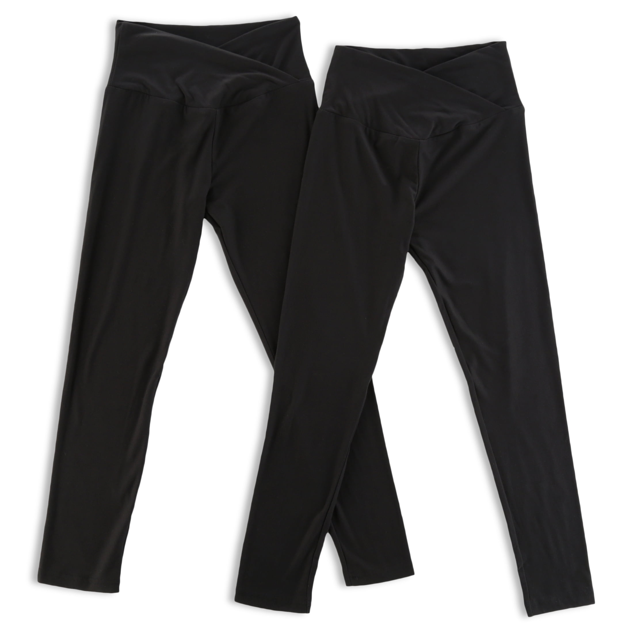 No Boundaries Women's Juniors Crossover Waistband Leggings, 2-Pack ...