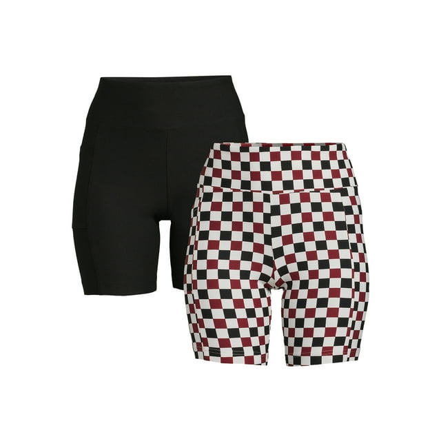No Boundaries Women's Juniors High Rise Bike Shorts, 2 Pack, Sizes XS-XXXL - Walmart.com